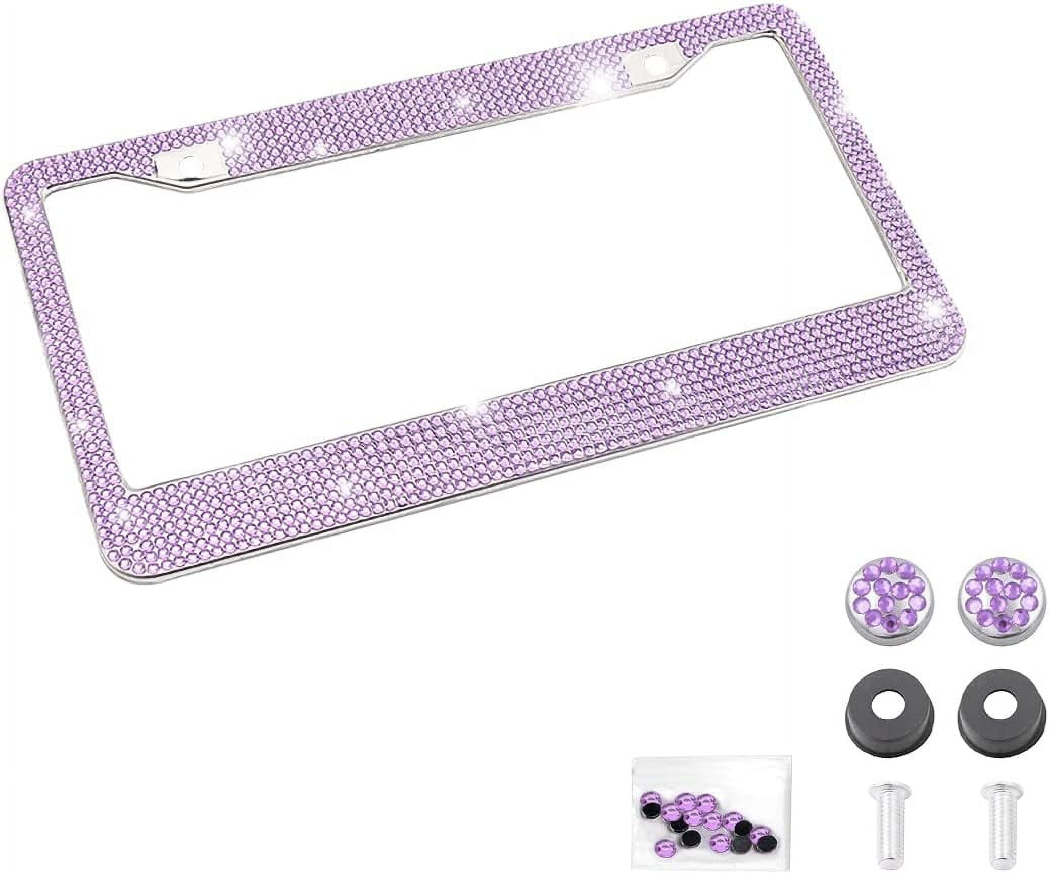 Bling Car License Plate Frame, Handcrafted Crystal Stainless Steel ...