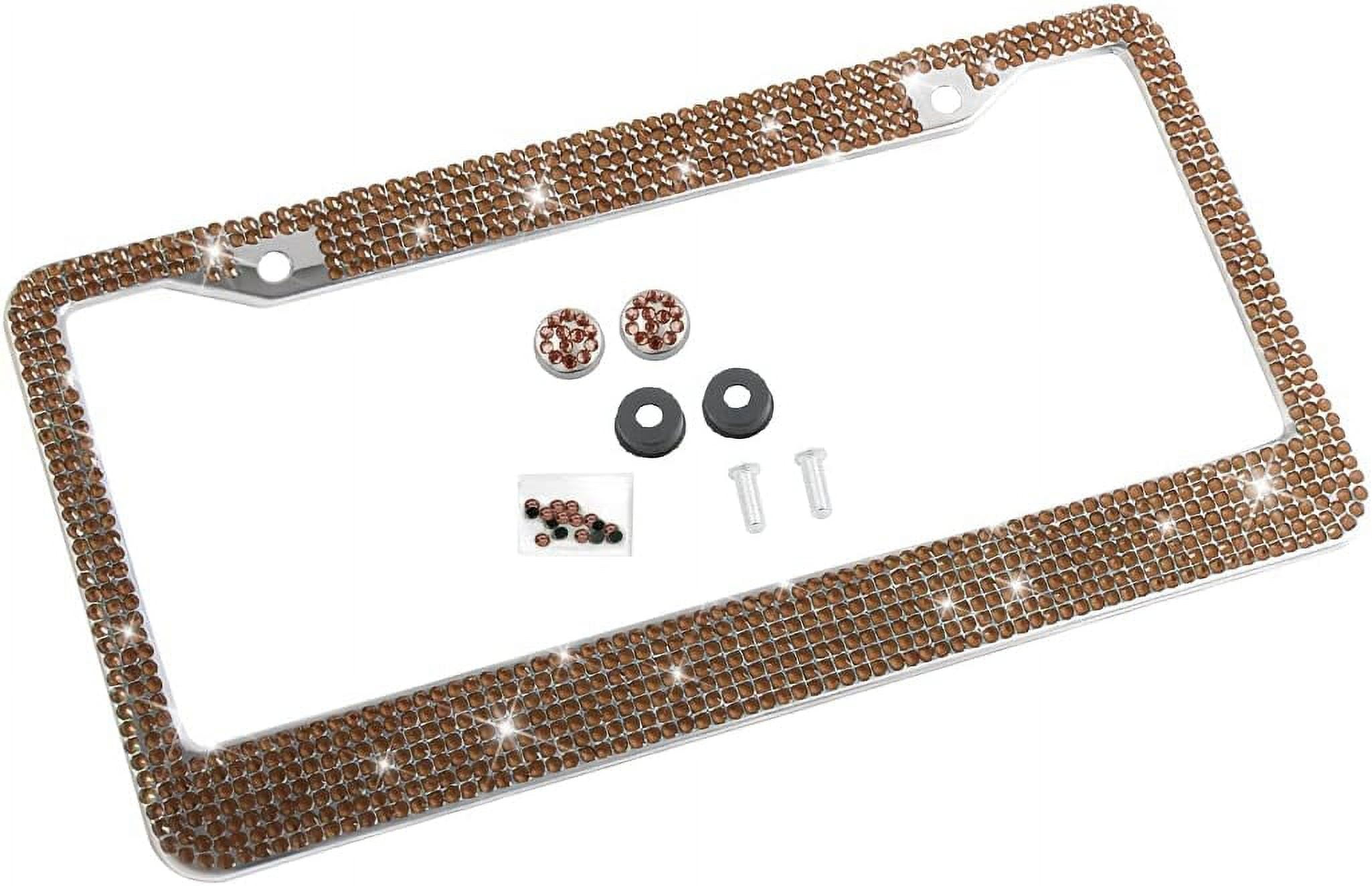 Bling Car License Plate Frame, Handcrafted Crystal Stainless Steel ...