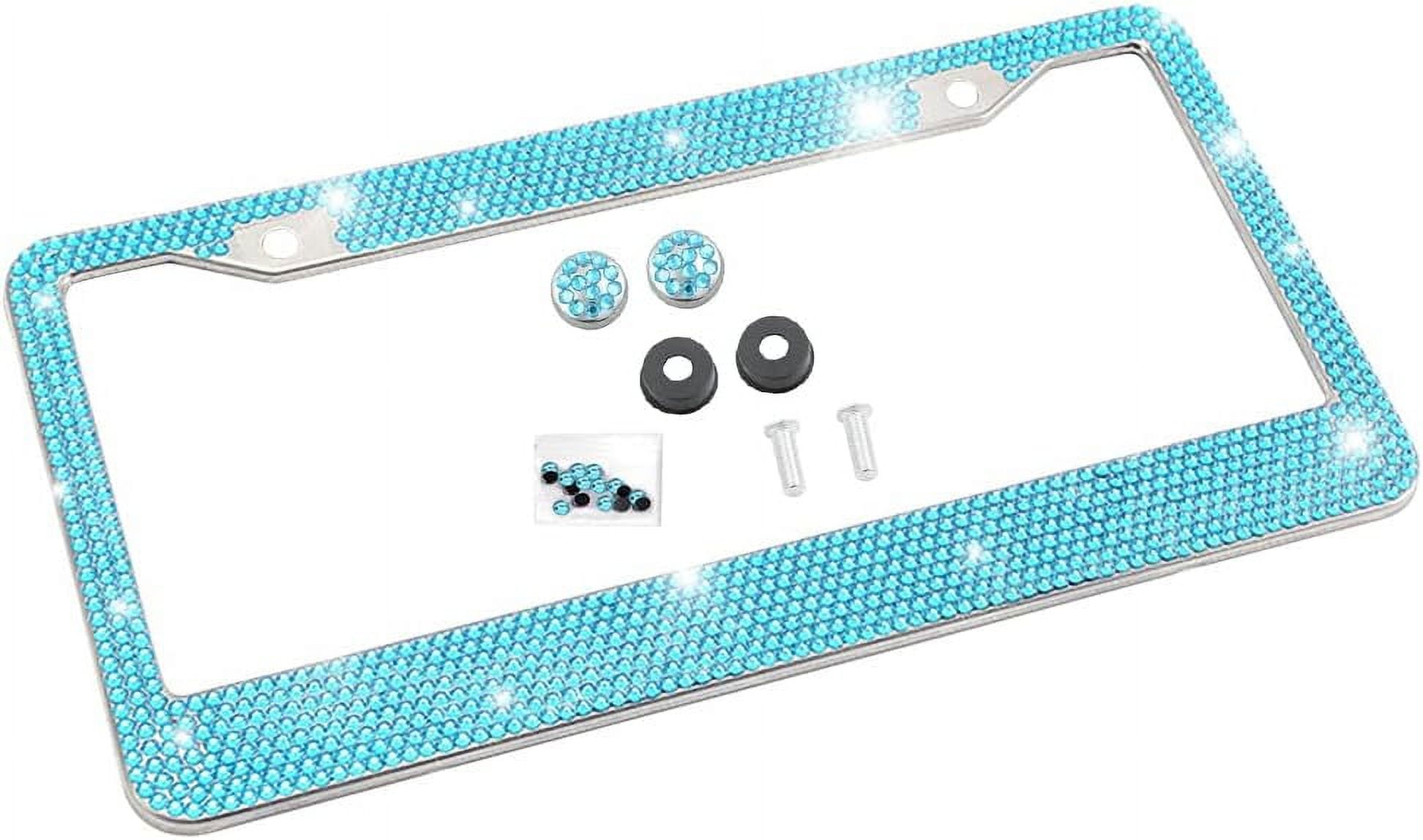 Bling Car License Plate Frame, Handcrafted Crystal Stainless Steel ...