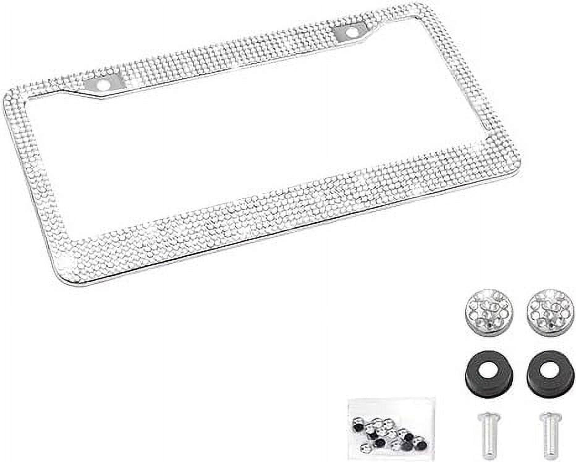 Bling Car License Plate Frame, Sparkly Rhinestone Stainless Steel ...