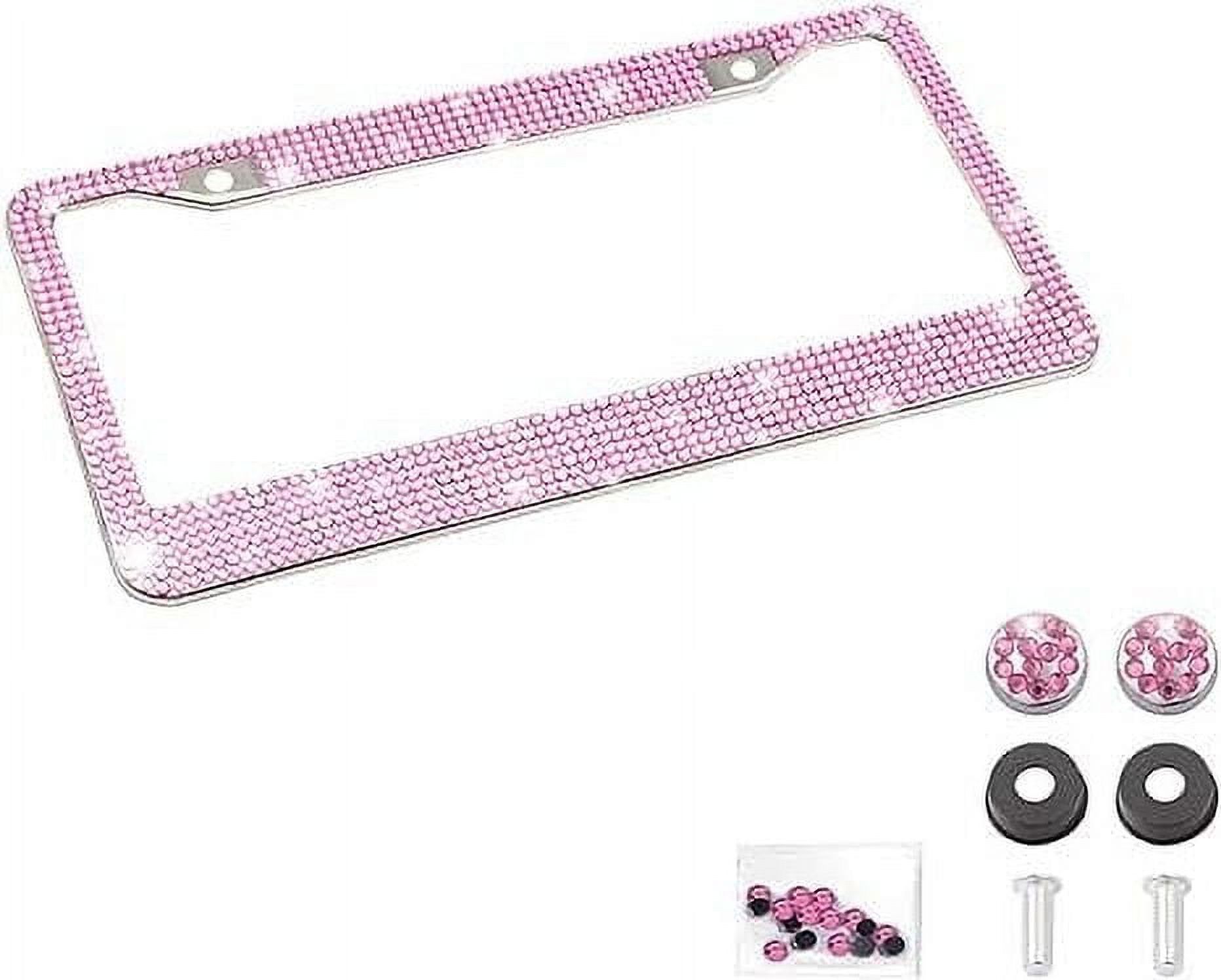 Bling Car License Plate Frame, Sparkly Rhinestone Stainless Steel ...