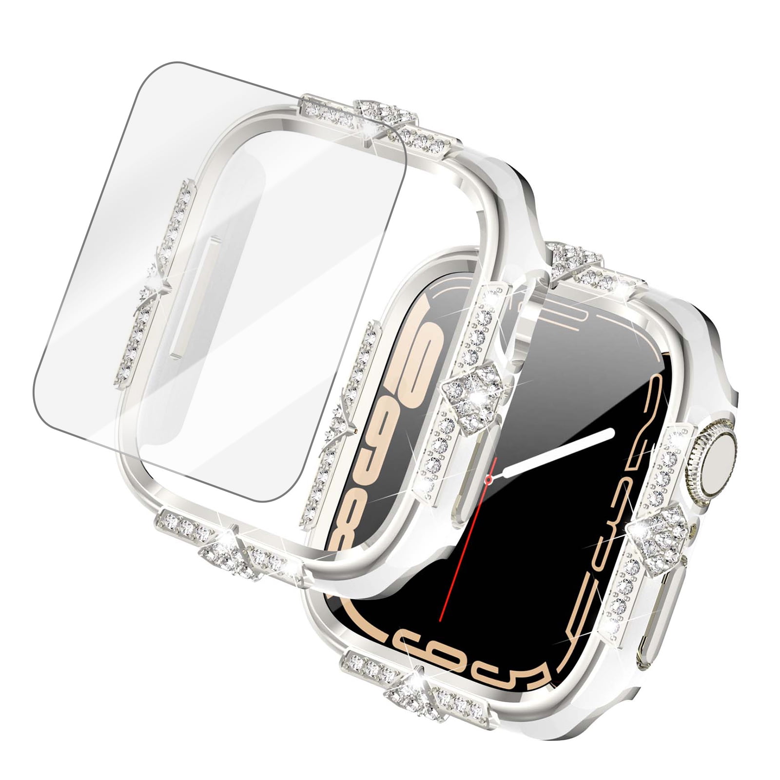 Bling Case for Apple Watch Series 9/8/7 45mm with Tempered Glass Screen ...