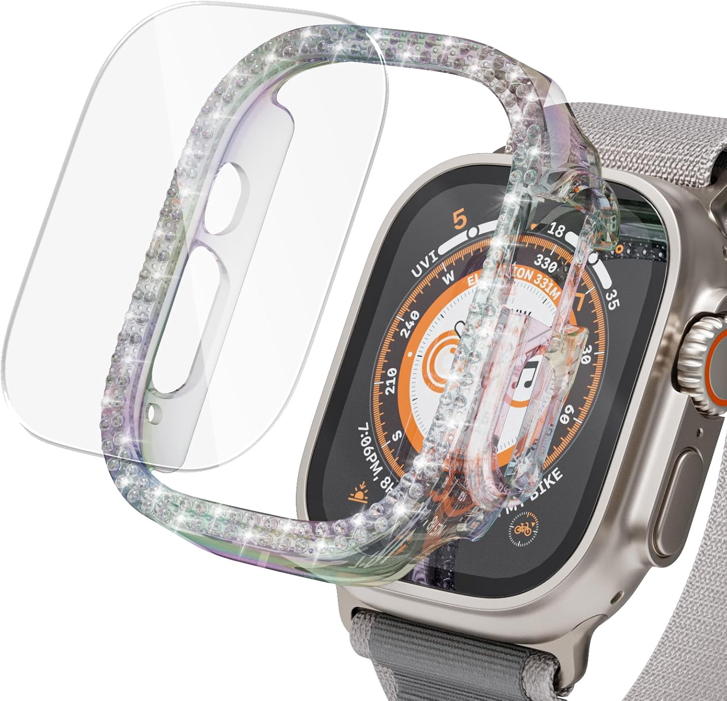 Bling Case for Apple Watch Ultra/Ultra 2 Screen Protector 49mm, Women ...