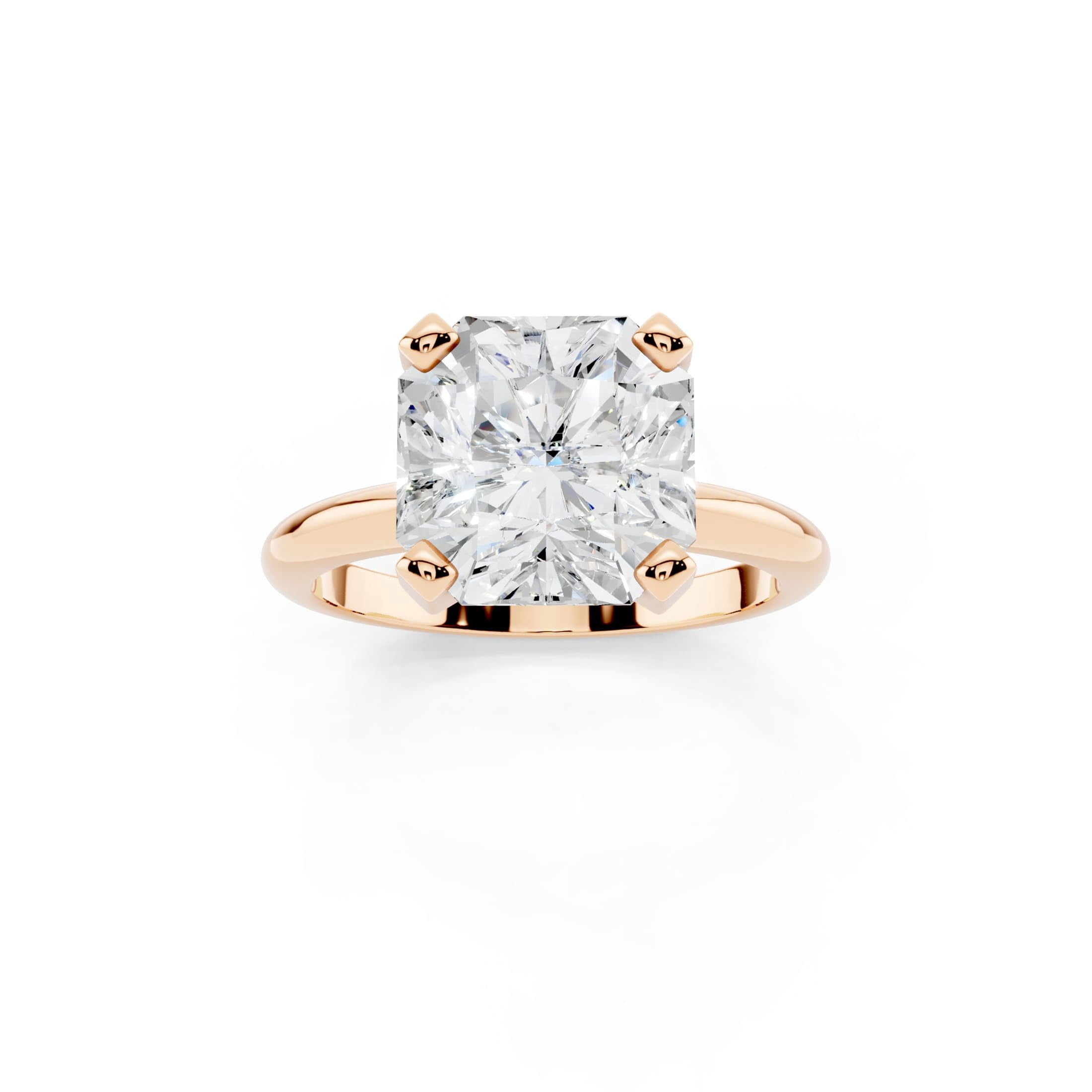 Bling Craft 14K Rose Gold Plated Solitaire Moissanite Engagement Ring ...