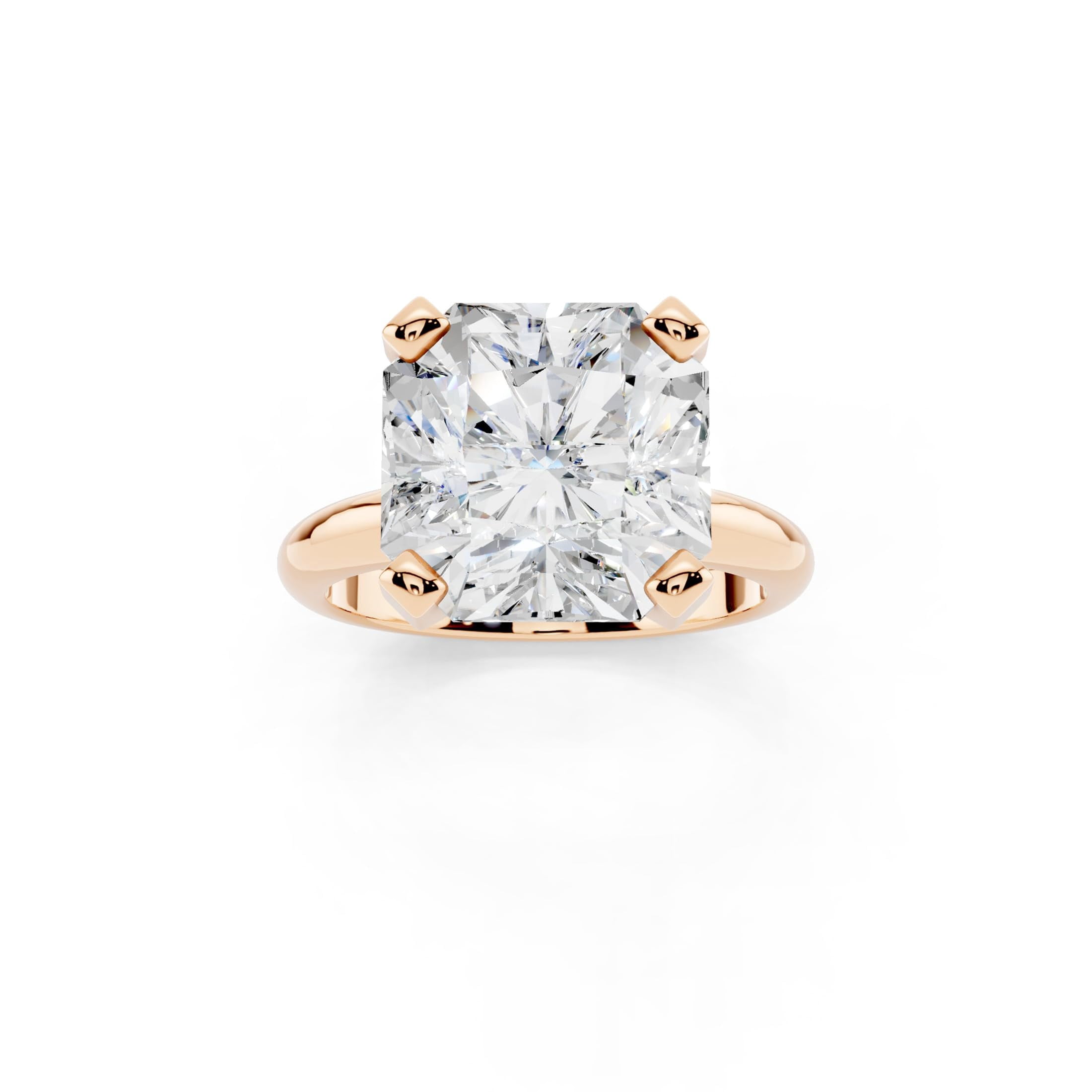 Bling Craft 14K Rose Gold Plated Solitaire Moissanite Engagement Ring ...