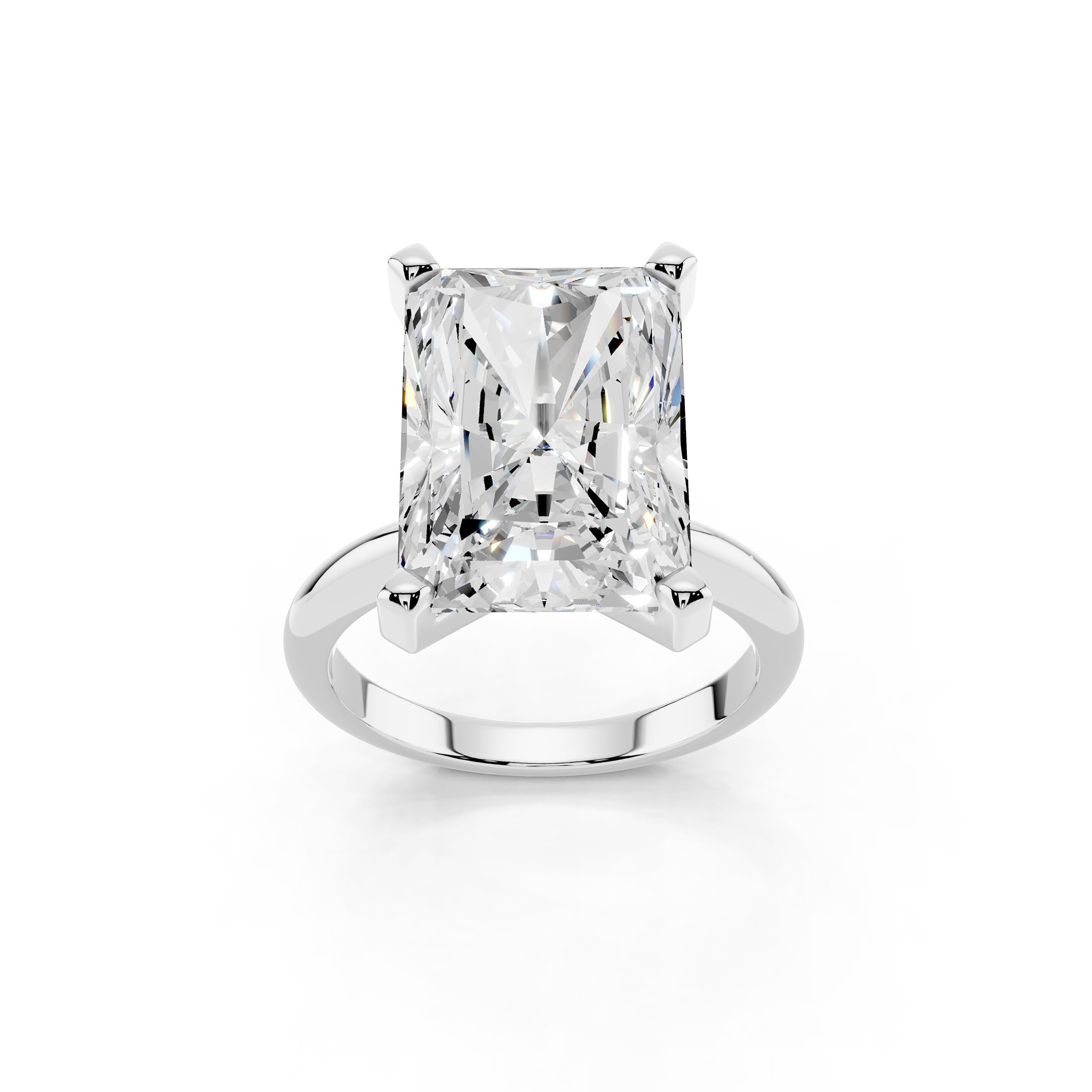 Bling Craft 14K White Gold Plated Engagement Rings 8 CT 14x9.8MM ...