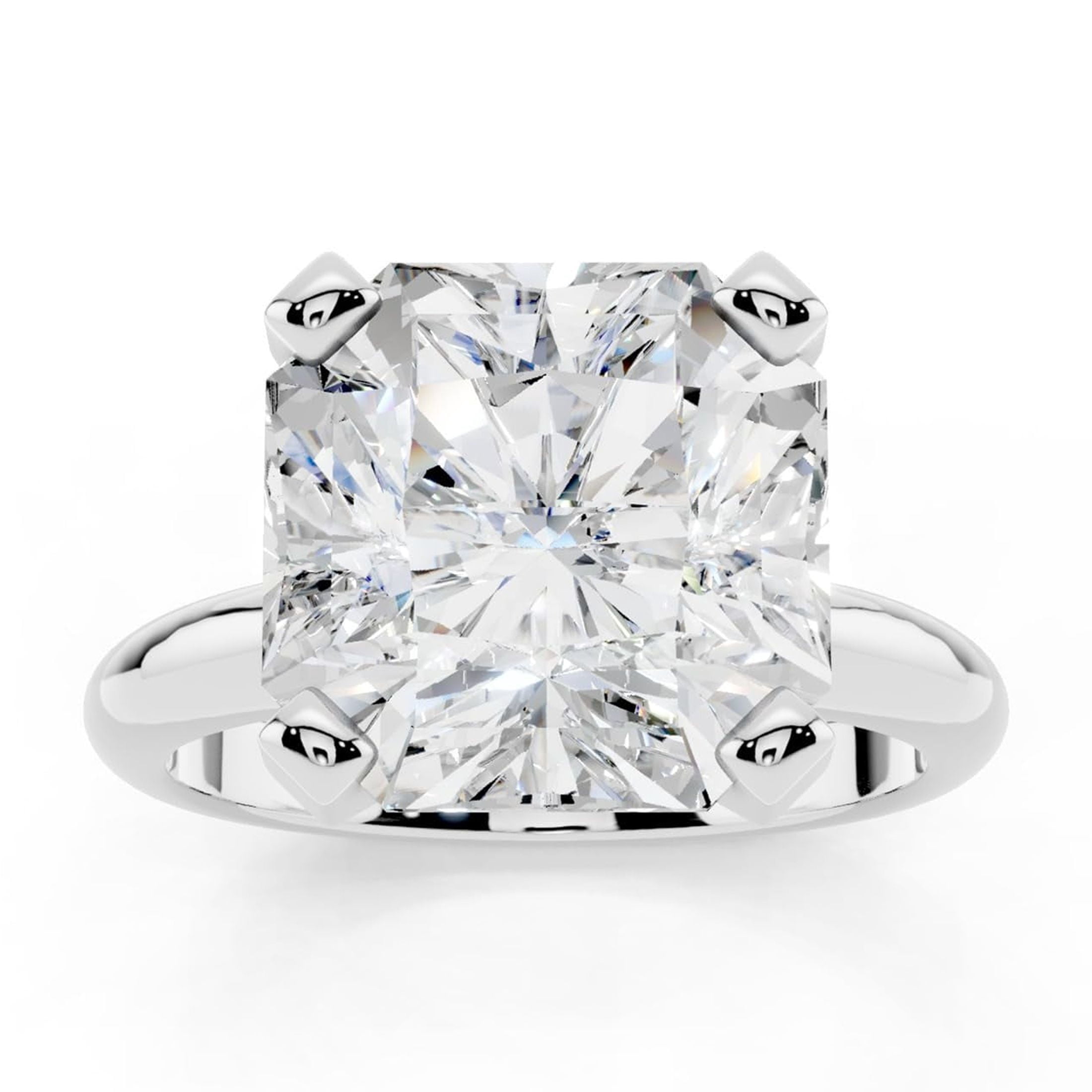 Bling Craft 14K White Gold Plated Solitaire Moissanite Engagement Ring ...