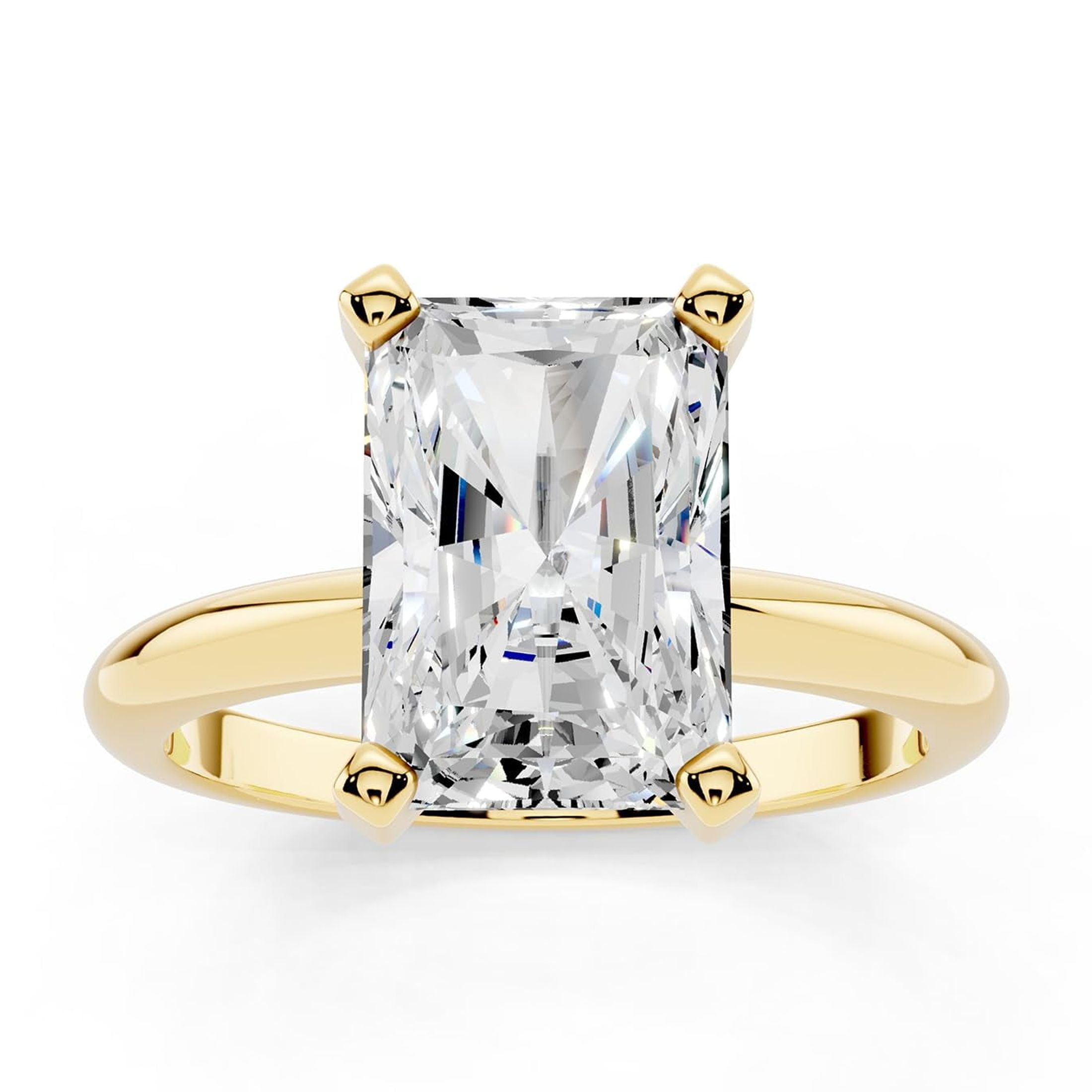 Bling Craft 14K Yellow Gold Plated Engagement Rings 2.5 CT 9.5x6.6MM ...