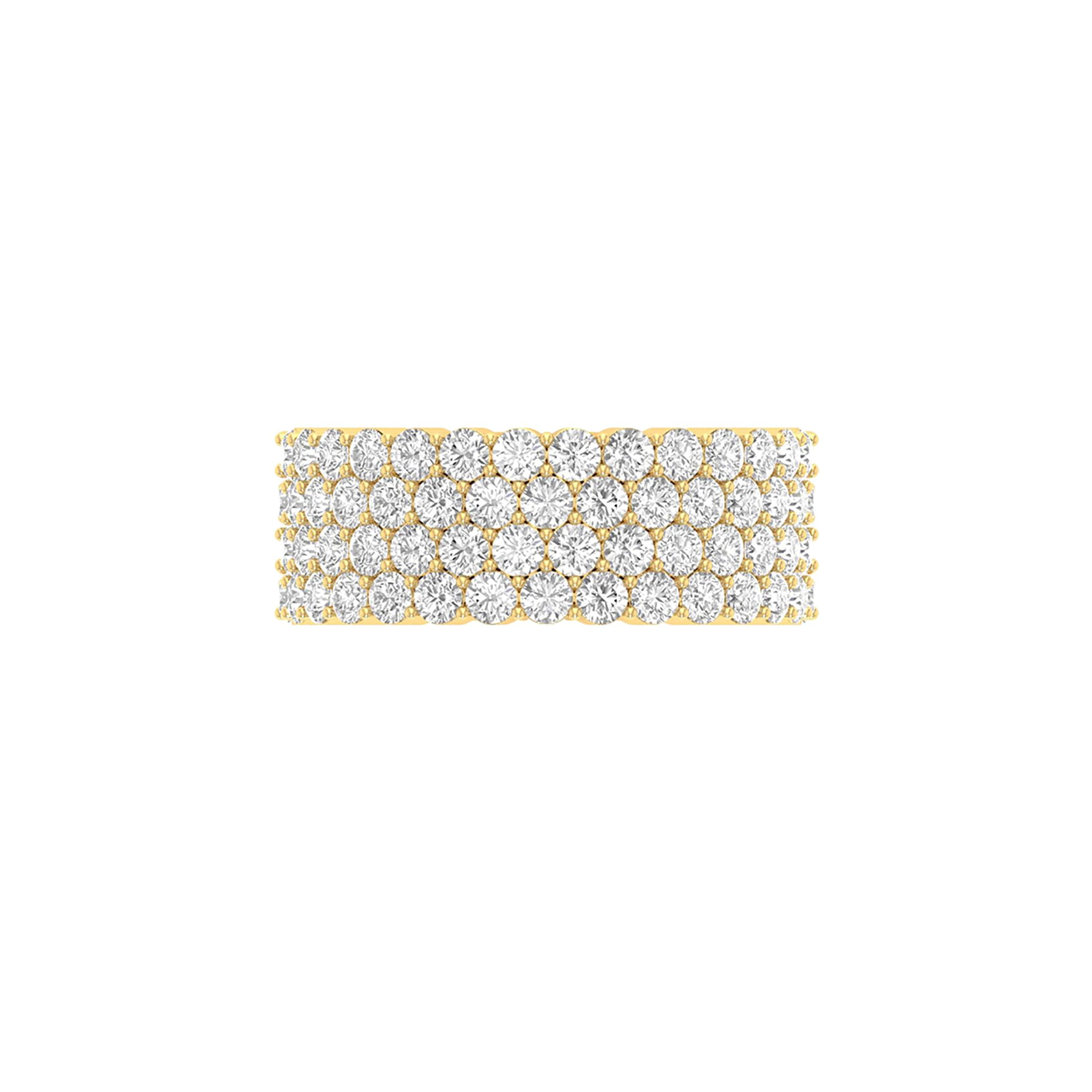 Bling Craft 4 Row Half Eternity Ring for Men 2.96 ct Round Moissanite ...