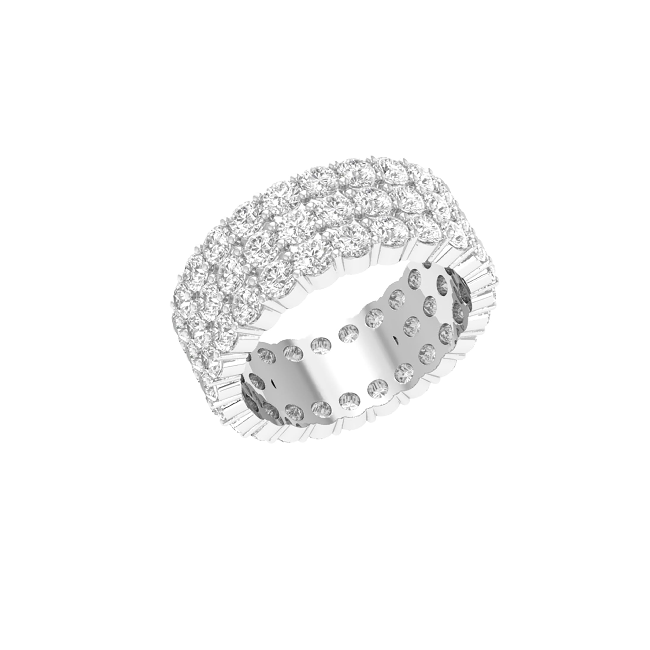 Bling Craft 5 Row Eternity Ring Unisex 3.79 ct Round Moissanite 14k ...