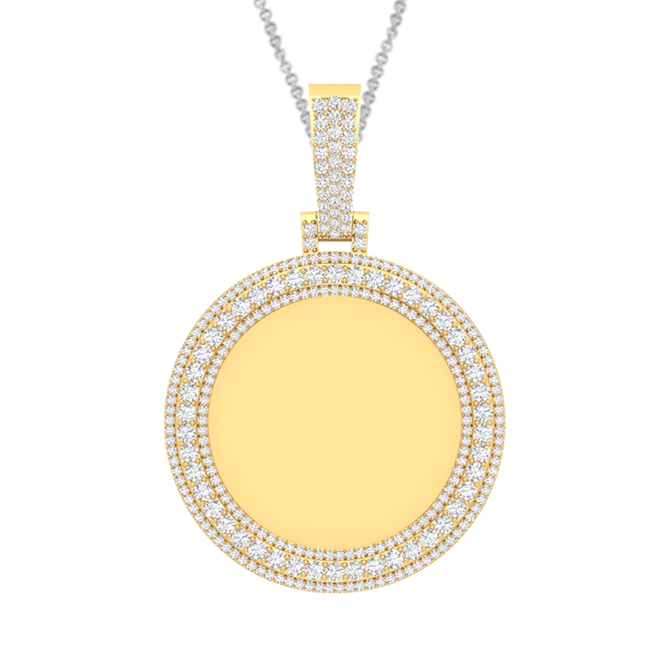 Bling Craft Memory Pendant 3.21 Ct Round Moissanite Custom Picture Hip ...