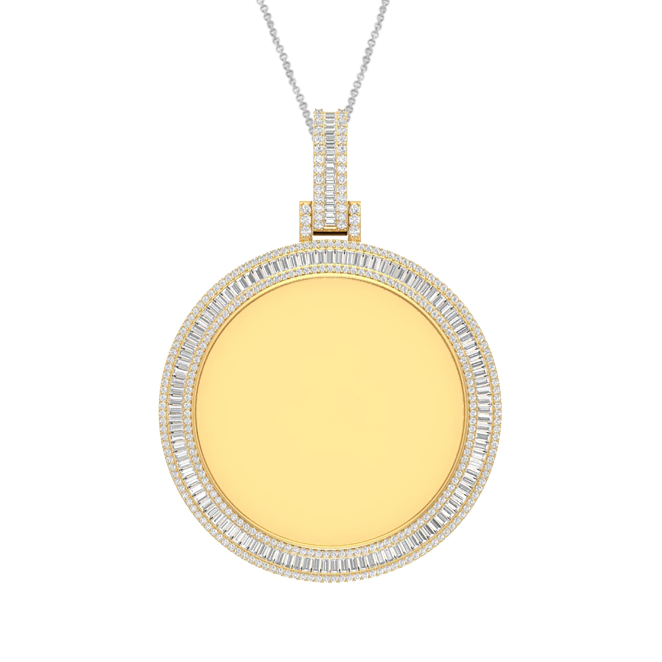 Bling Craft Memory Pendant 4.78 Ct Baguette & Round Moissanite Hip Hop ...