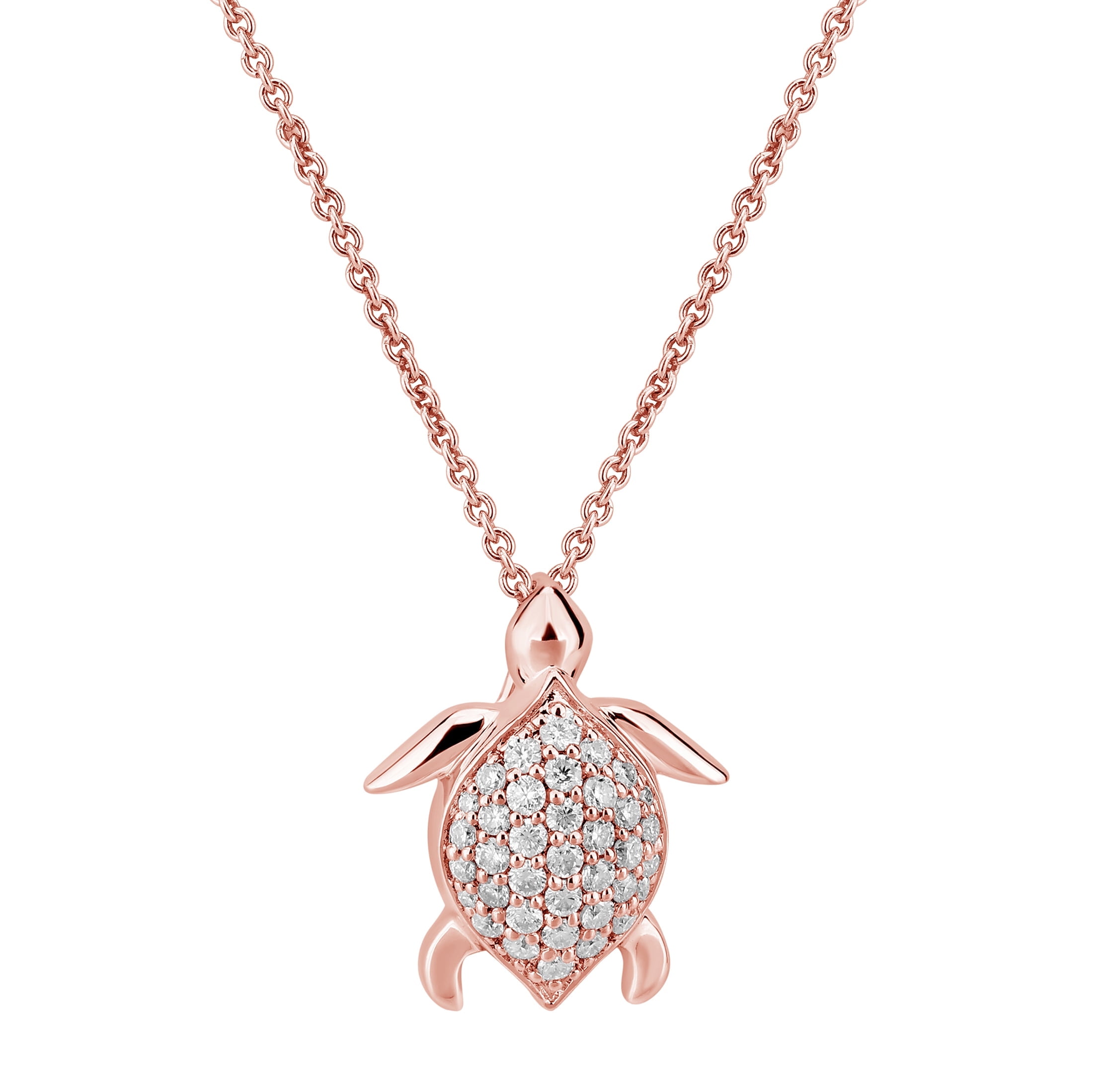 Bling Craft Sea Turtle Pendant 0.25 ct Round Moissanite Charm Necklace ...