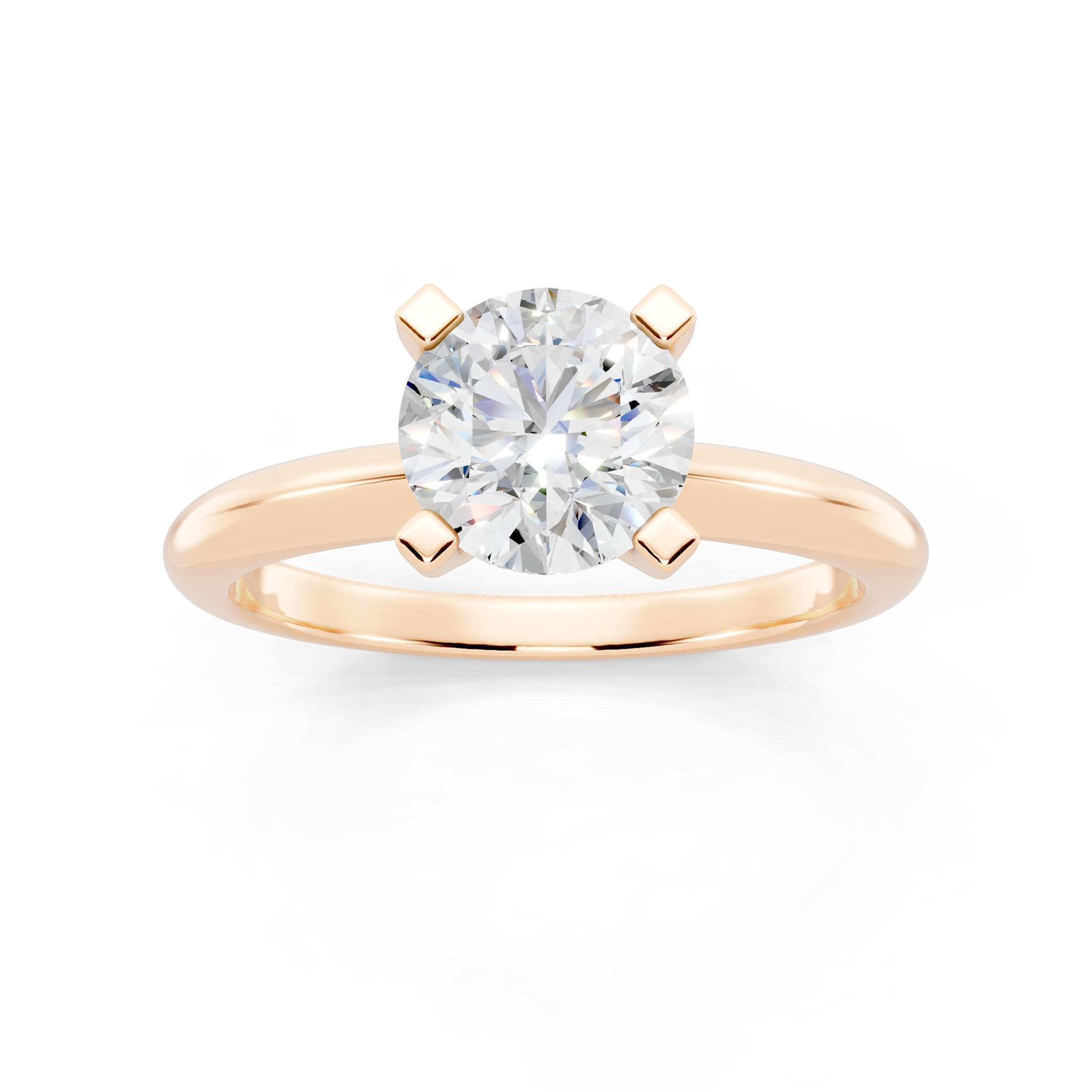 Bling Craft Solitaire Moissanite Engagement Ring for Women 14K Rose ...