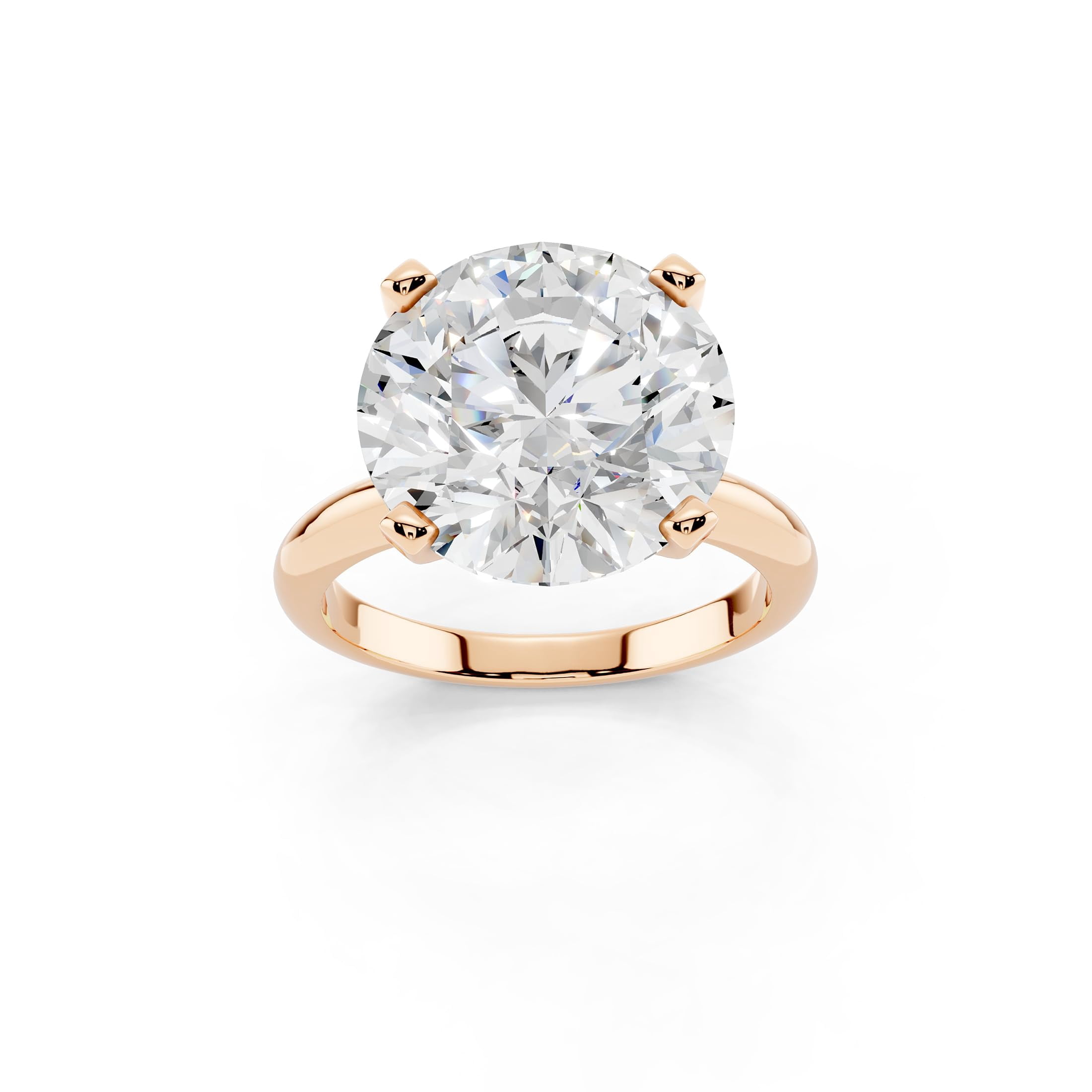 Bling Craft Solitaire Moissanite Engagement Ring for Women 14K Rose ...