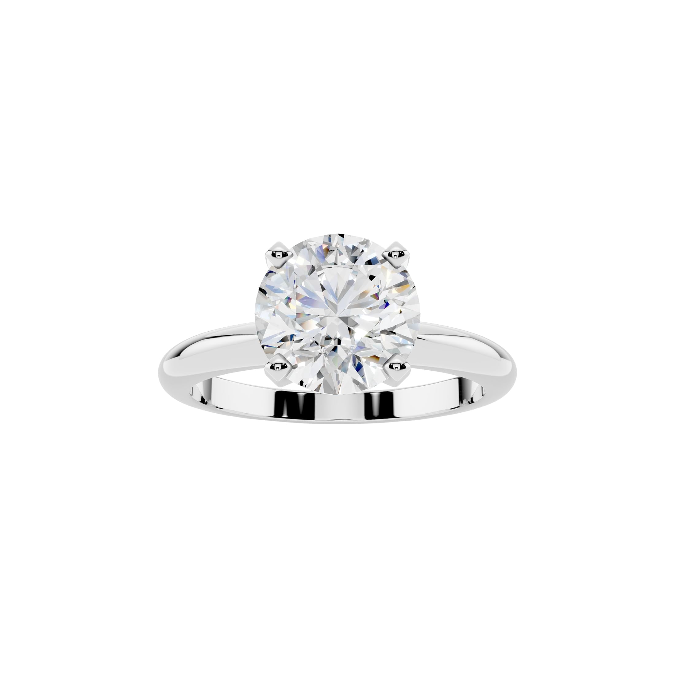 Bling Craft Solitaire Moissanite Engagement Ring for Women 14K White ...