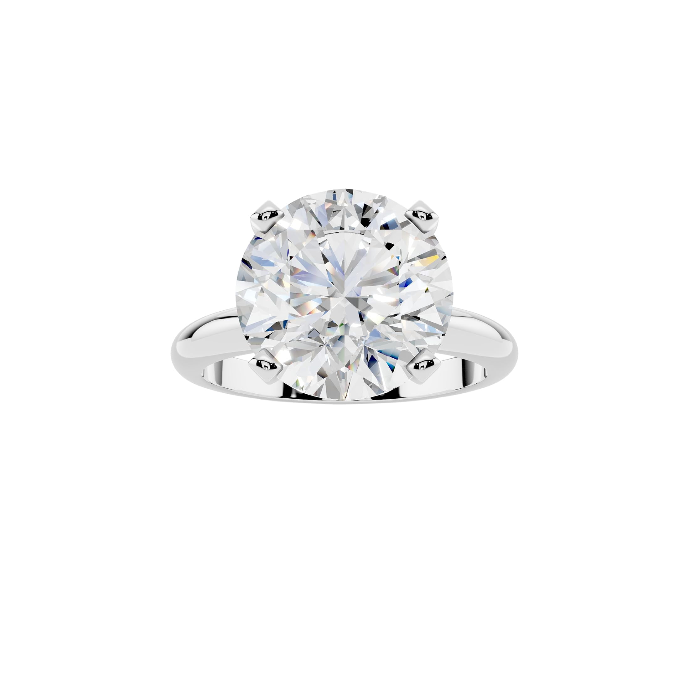 Bling Craft Solitaire Moissanite Engagement Ring for Women 14K White ...