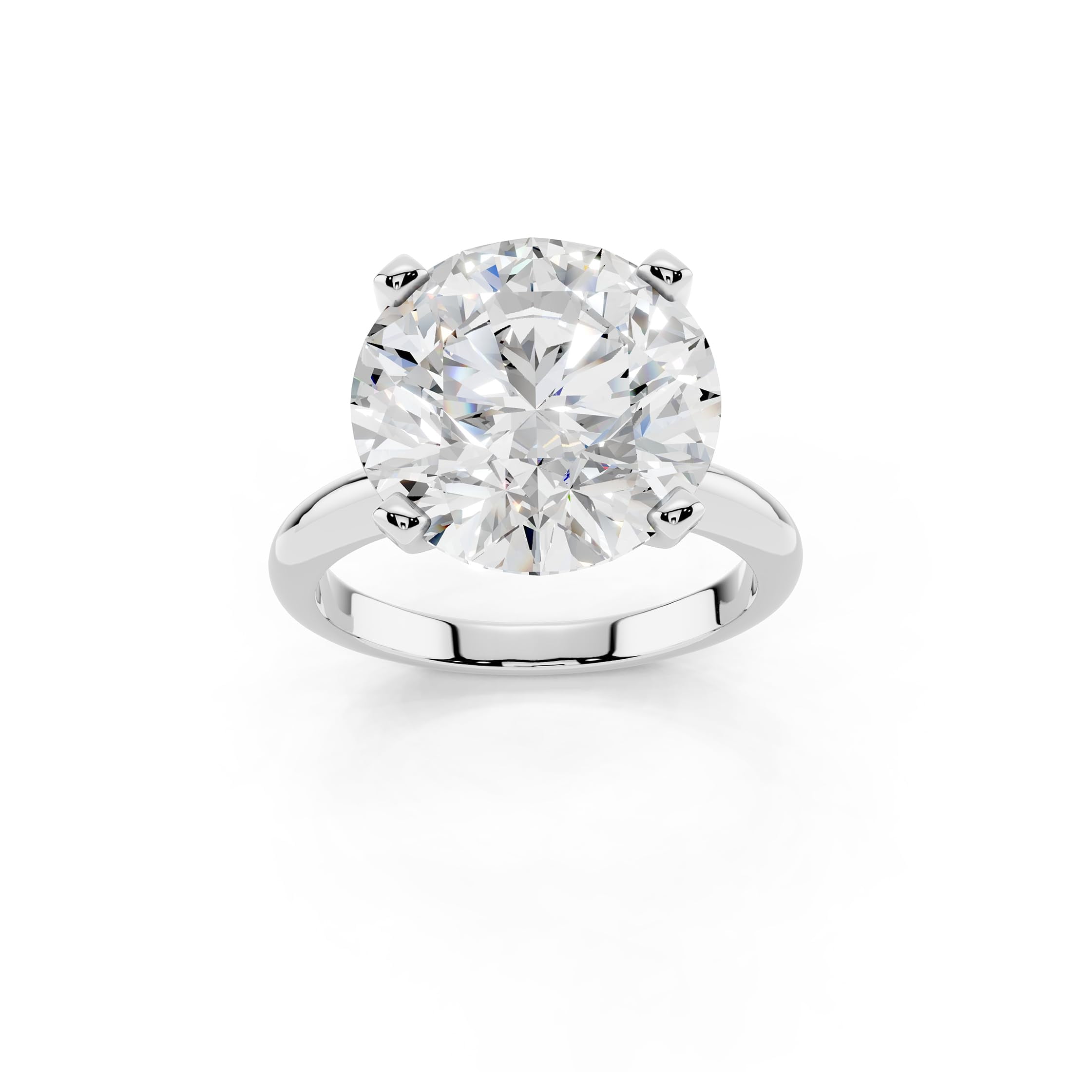 Bling Craft Solitaire Moissanite Engagement Ring for Women 14K White ...