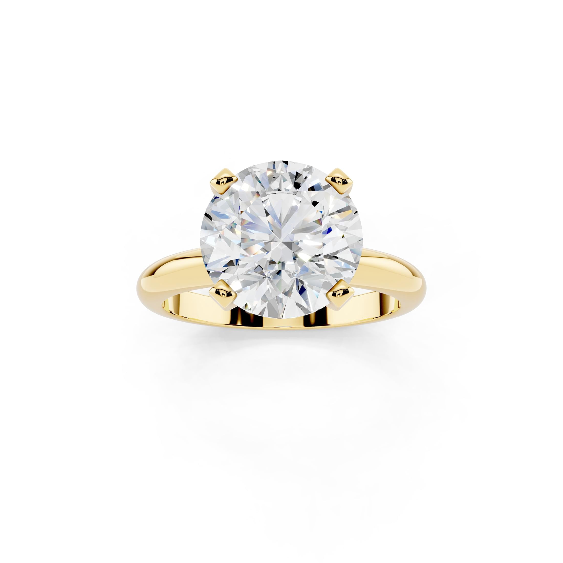 Bling Craft Solitaire Moissanite Engagement Ring for Women 14K Yellow ...