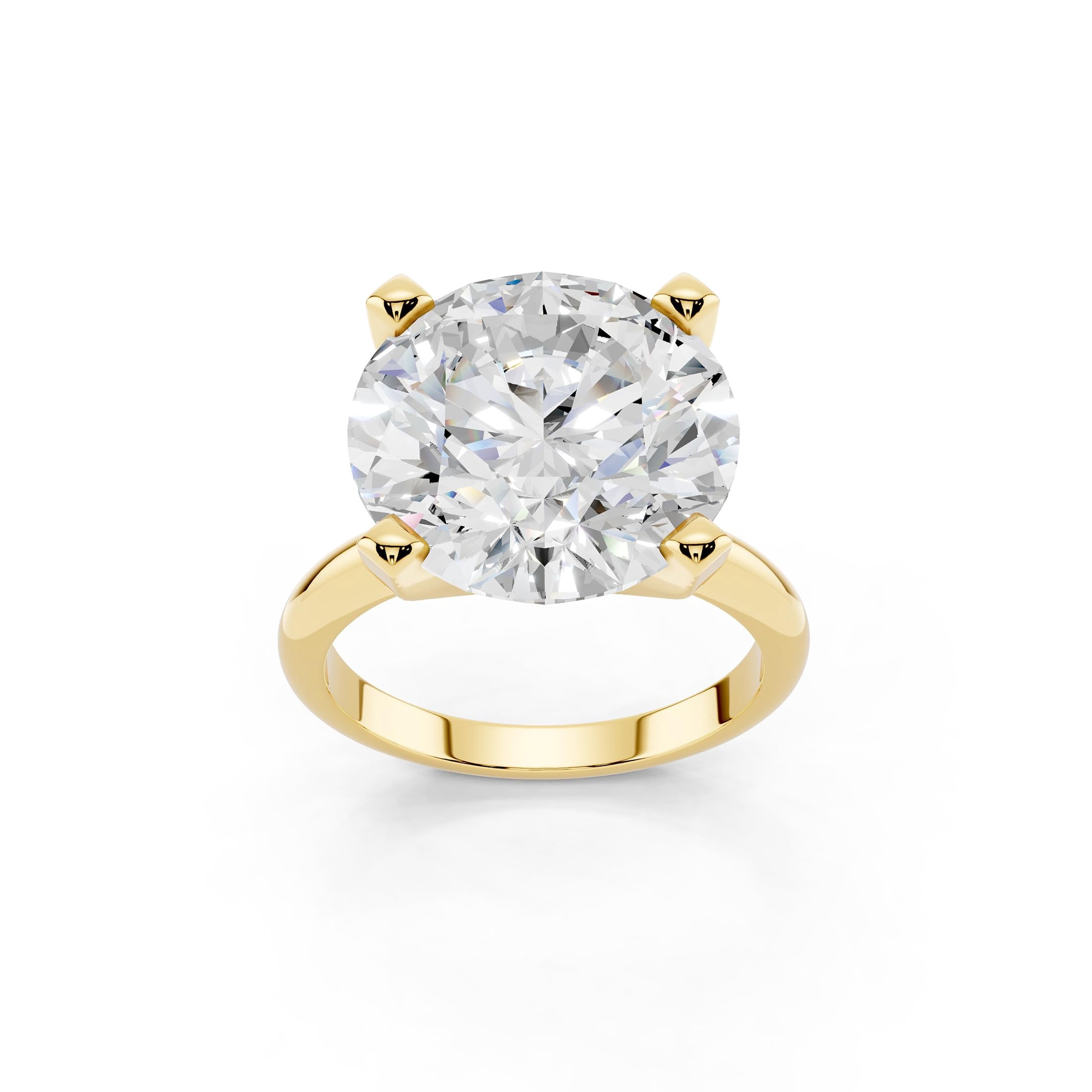 Bling Craft Solitaire Moissanite Engagement Ring for Women 14K Yellow ...