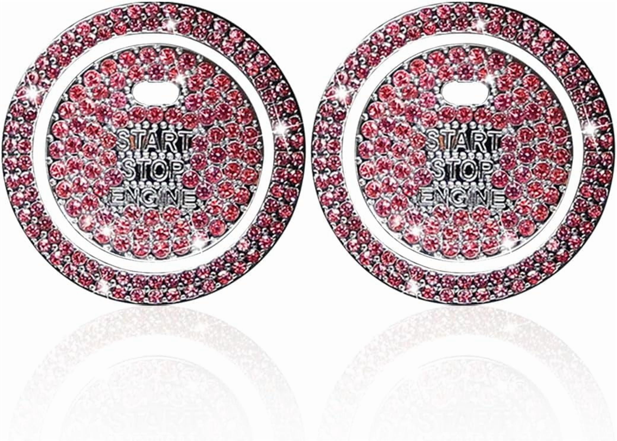Bling Crystal Car Engine Start Ring Sticker, Sparkling Rhinestone Push ...