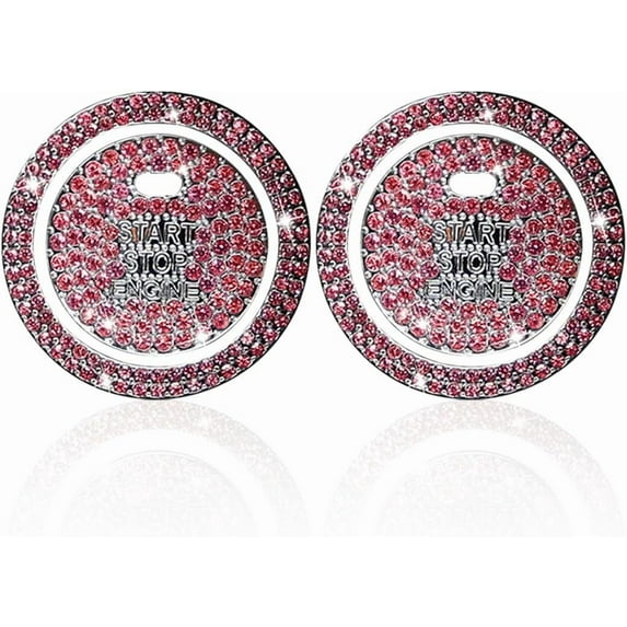 Bling Crystal Car Engine Start Ring Sticker, Sparkling Rhinestone Push ...