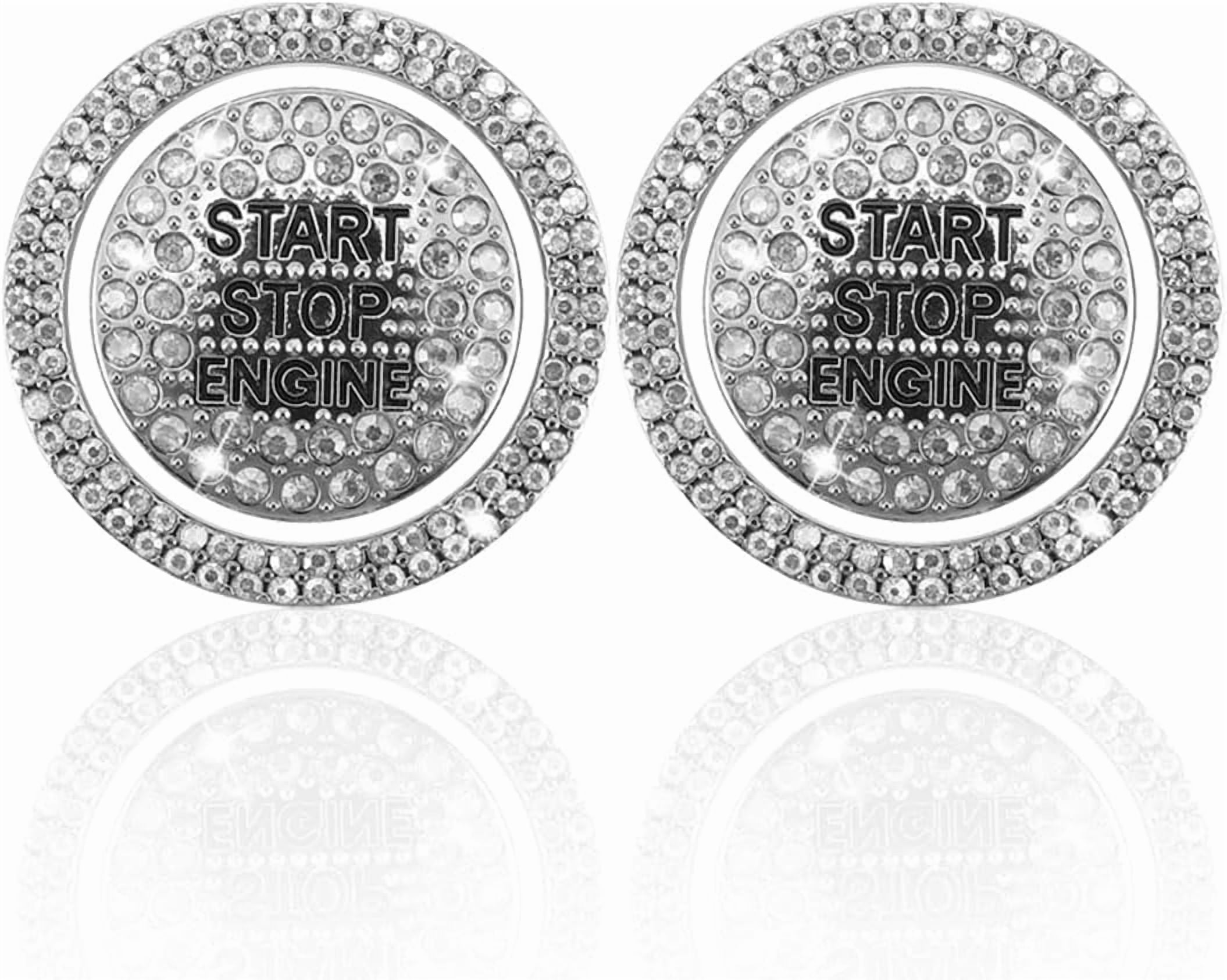 Bling Crystal Car Engine Start Ring Sticker, Sparkling Rhinestone Push ...