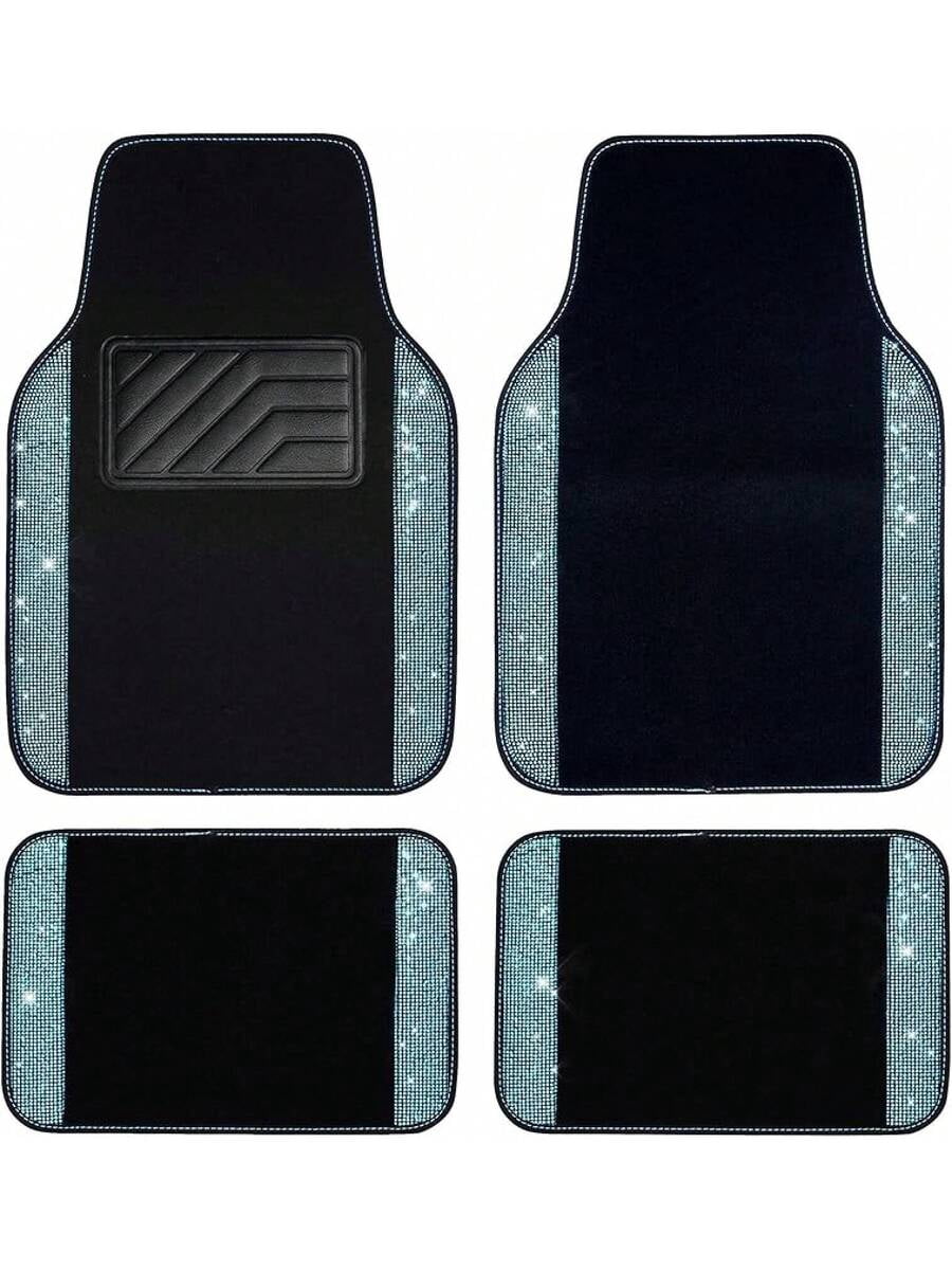 Bling Diamond Car Floor Mats, Shining Rhinestone Carpet Sparkly Glitter ...