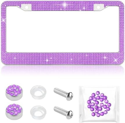 Bling Diamond License Plate Frame,Universal Stainless Steel License ...