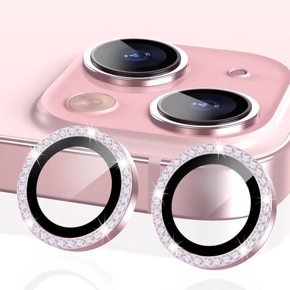 Bling Diamond Metal Ring Camera Lens Protector for iPhone 15/15 Plus ...