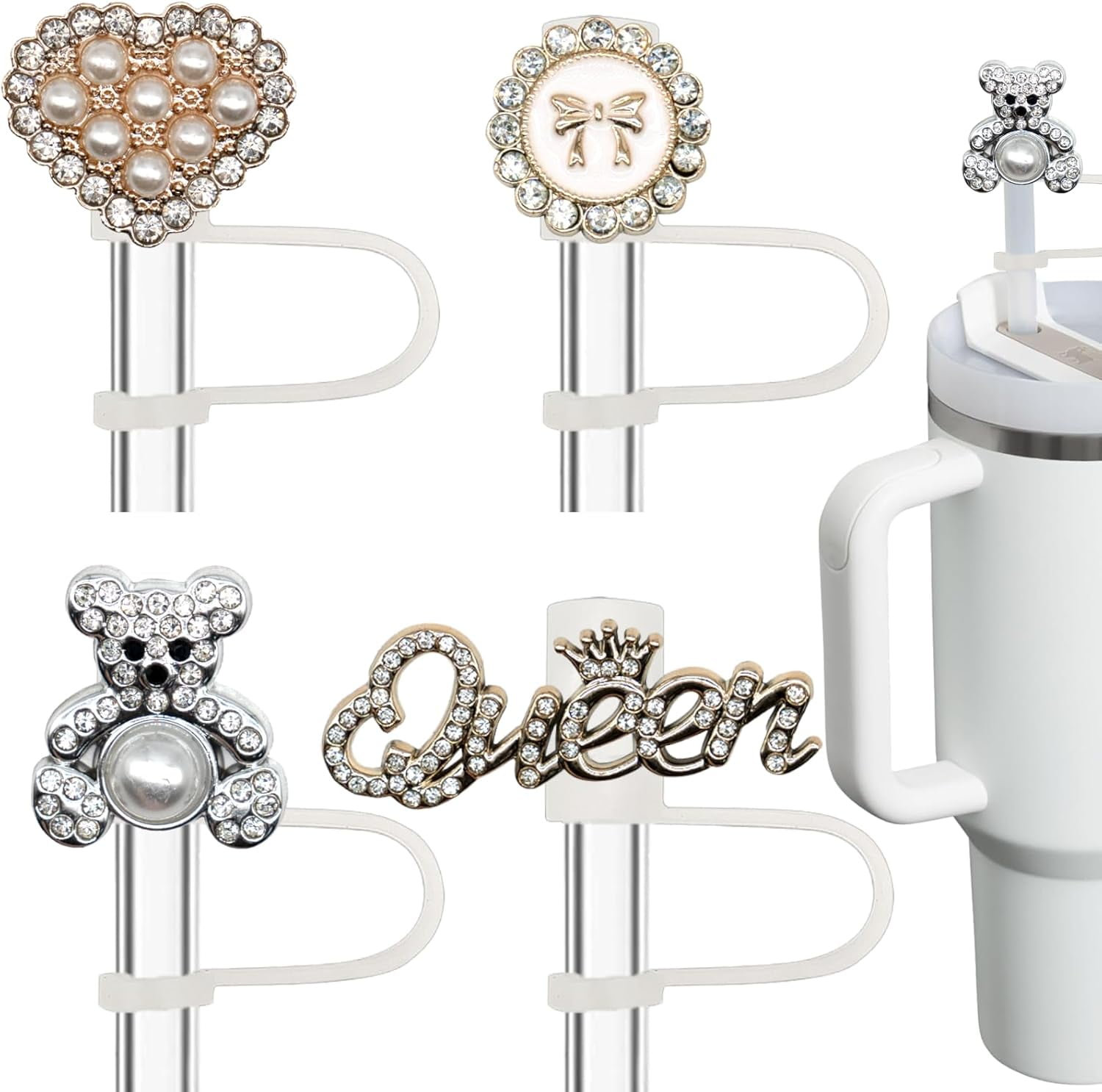 Bling Diamond Straw Cover for Stanley Cup Accessories - Silicone Straw ...