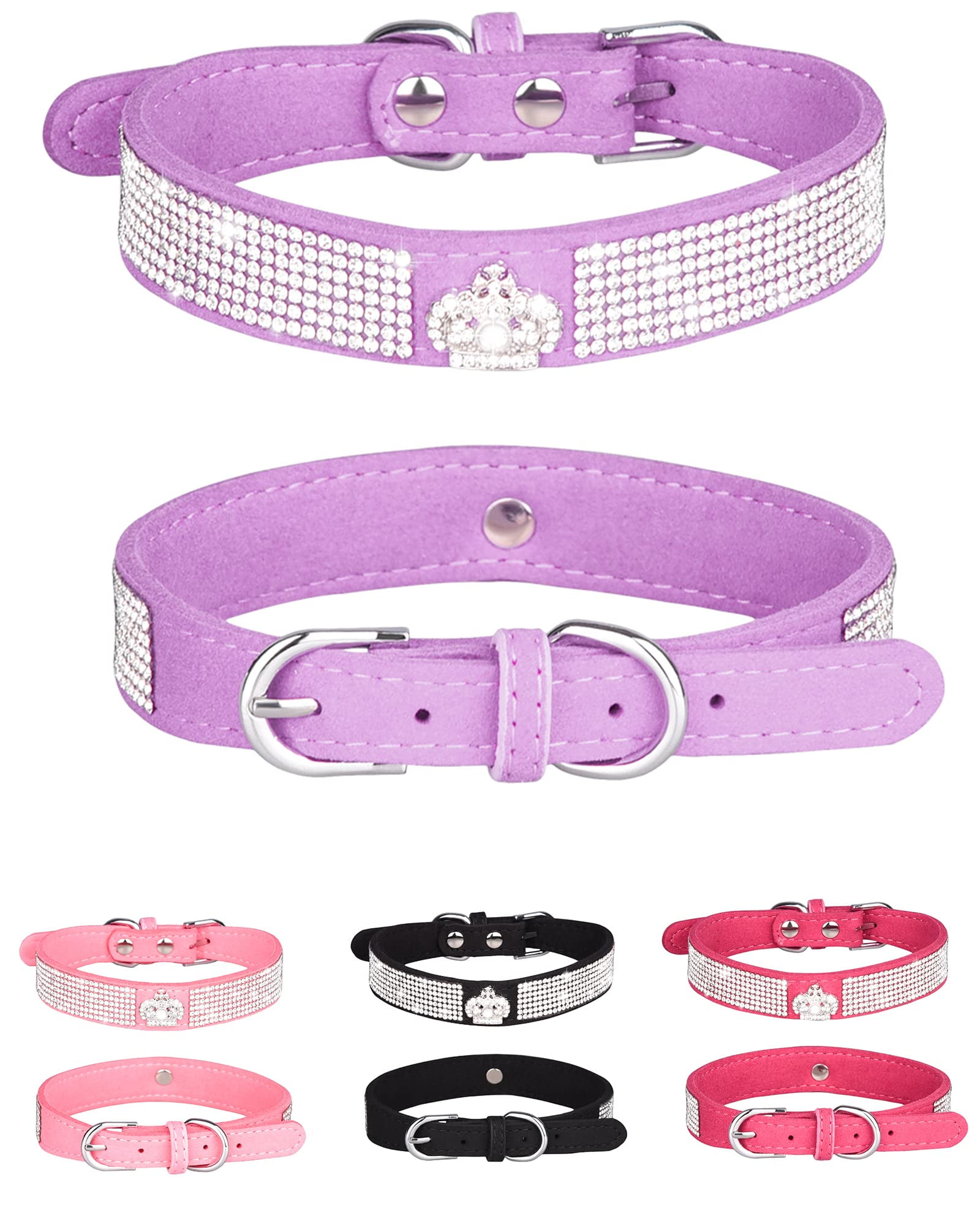 Bling Dog Collar for Small Medium Large Dogs, Crown Rhinestone Dog ...