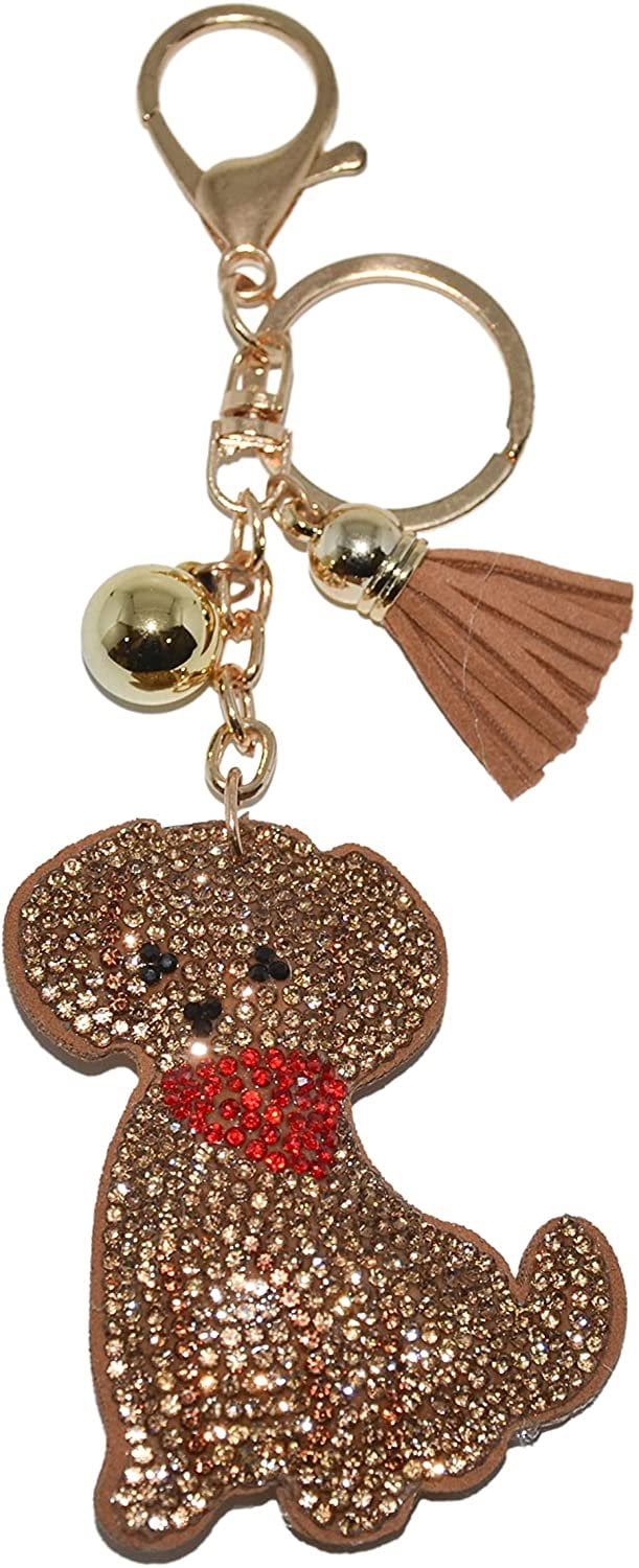 Bling Dog Keychains Pawprint Backpack Charm Paw Print Crystal Bag ...