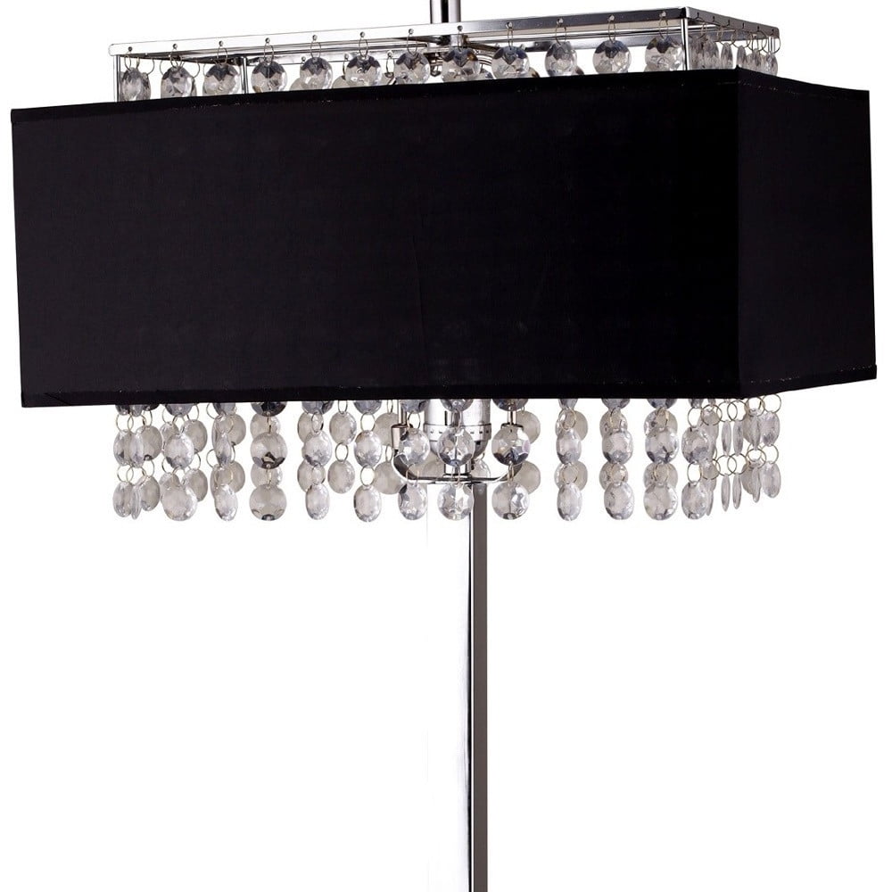 Bling Glam Black and Faux Crystal Rectangular Table Lamp - Walmart.com
