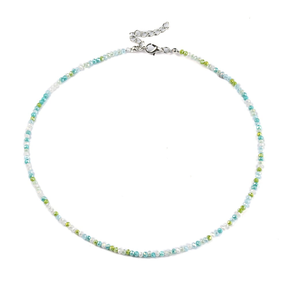 Bling Glass Beaded Necklace for Women Yellow Green 16.93 inch(43cm) DIY ...