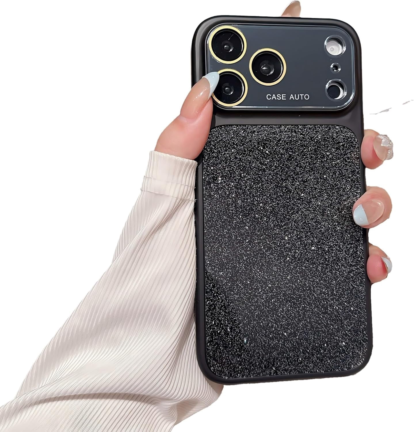 Bling Glitter Back Camera Protection Phone Case for iPhone (Black ...