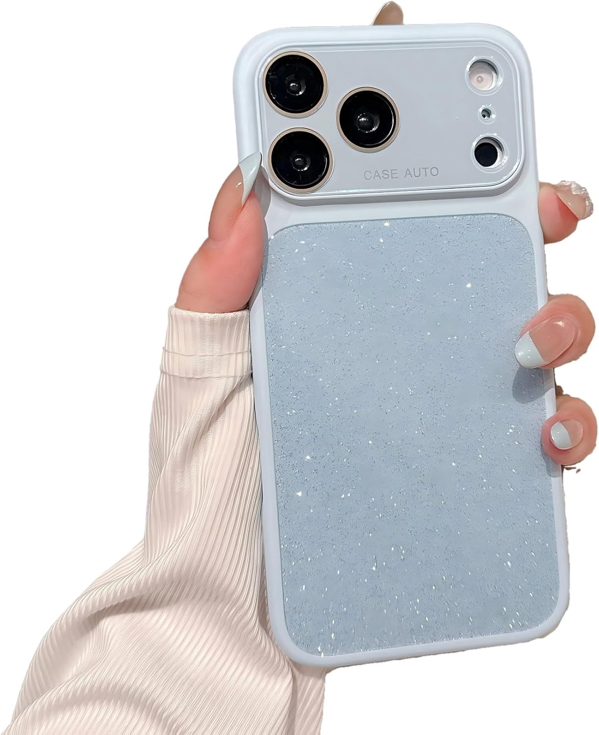 Bling Glitter Back Camera Protection Phone Case for iPhone (Blue,iPhone ...