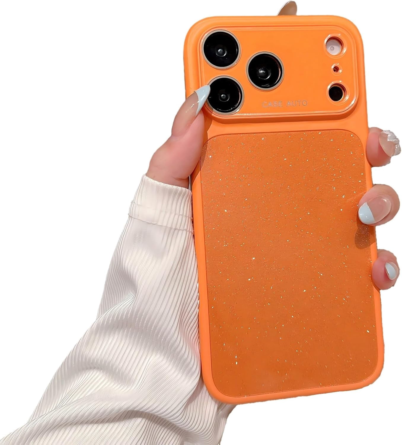 Bling Glitter Back Camera Protection Phone Case for iPhone (Orange ...