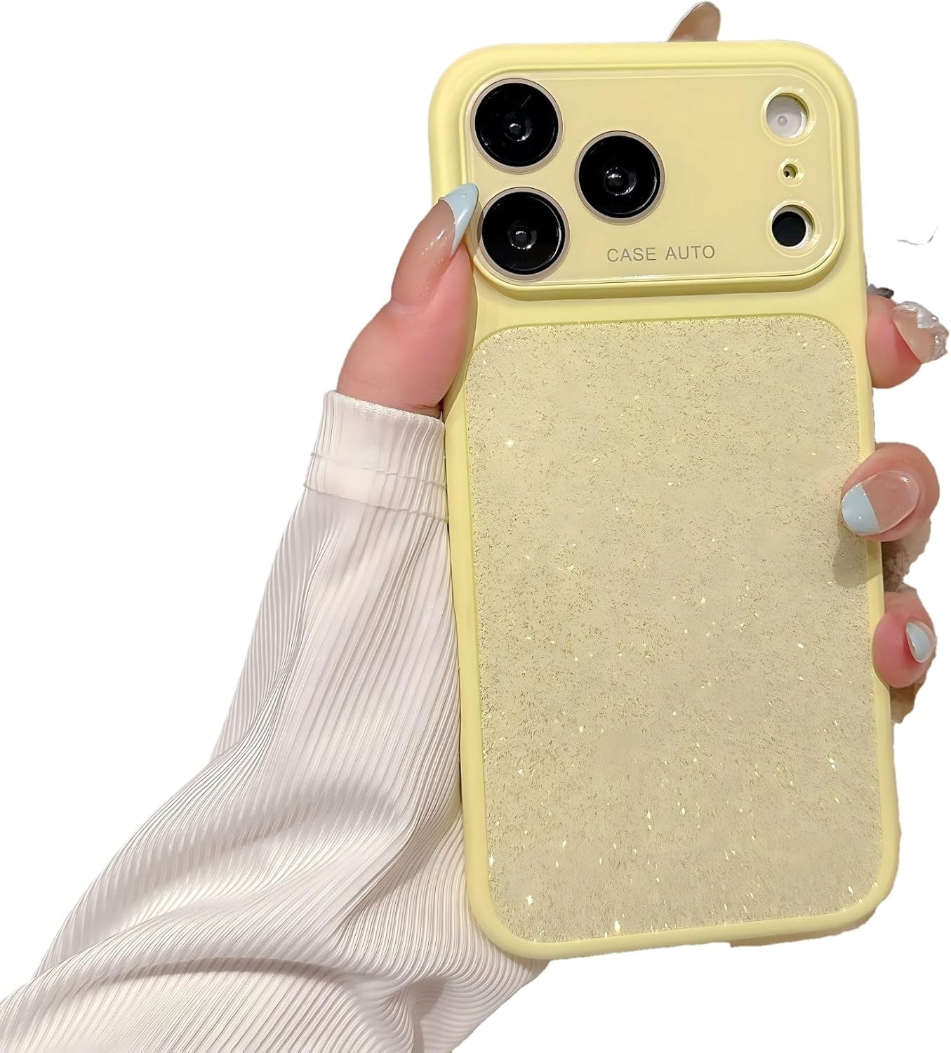 Bling Glitter Back Camera Protection Phone Case for iPhone (Yellow ...