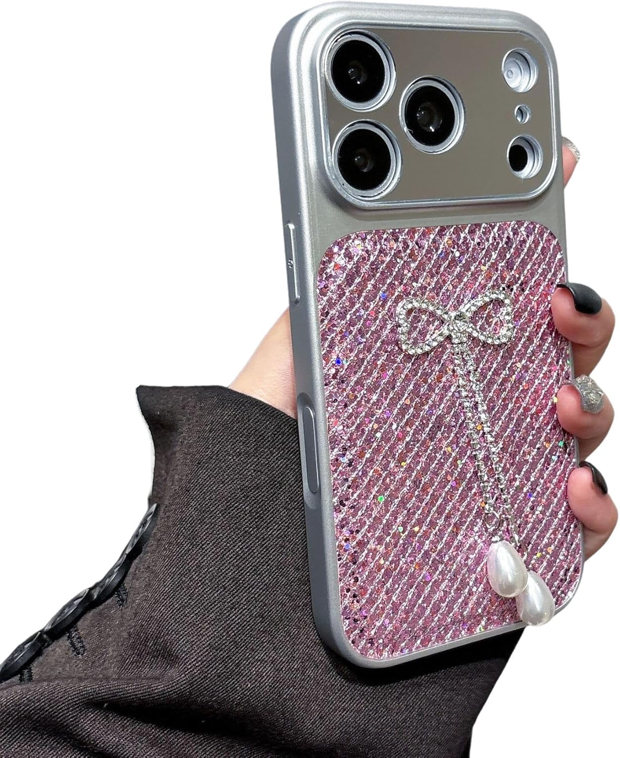 Bling Glitter Bow Knot Bowknot Pendant Camera Protect Phone Case for ...