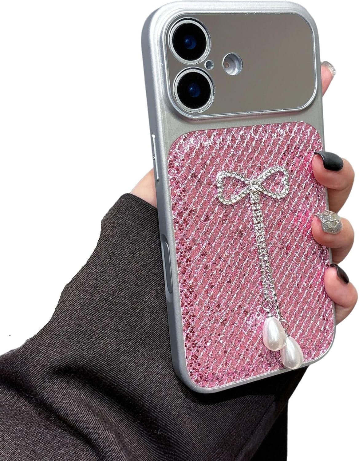 Bling Glitter Bow Knot Bowknot Pendant Camera Protect Phone Case for ...