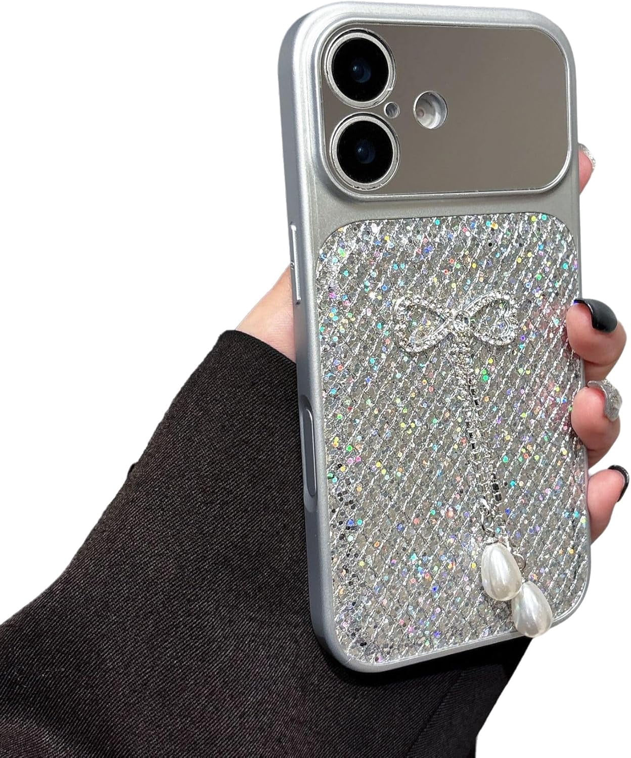 Bling Glitter Bow Knot Bowknot Pendant Camera Protect Phone Case for ...
