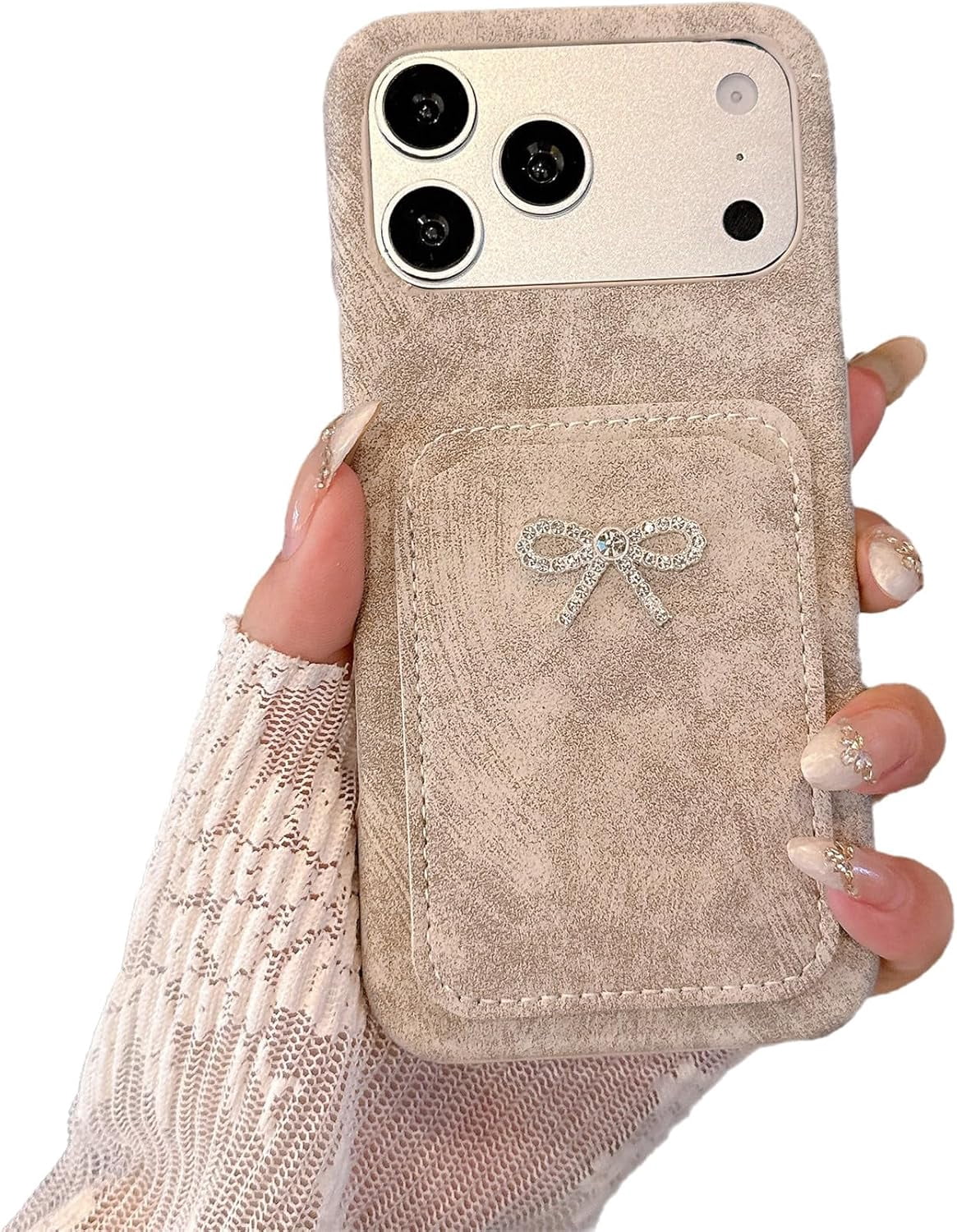 Bling Glitter Bowknot Bow Knot Leather Card Holder Phone Case for ...