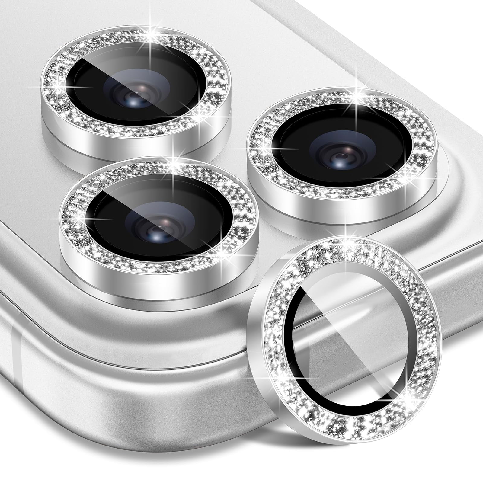Bling Glitter Camera Lens Protector for iPhone 17 Pro Max, 9H Tempered ...