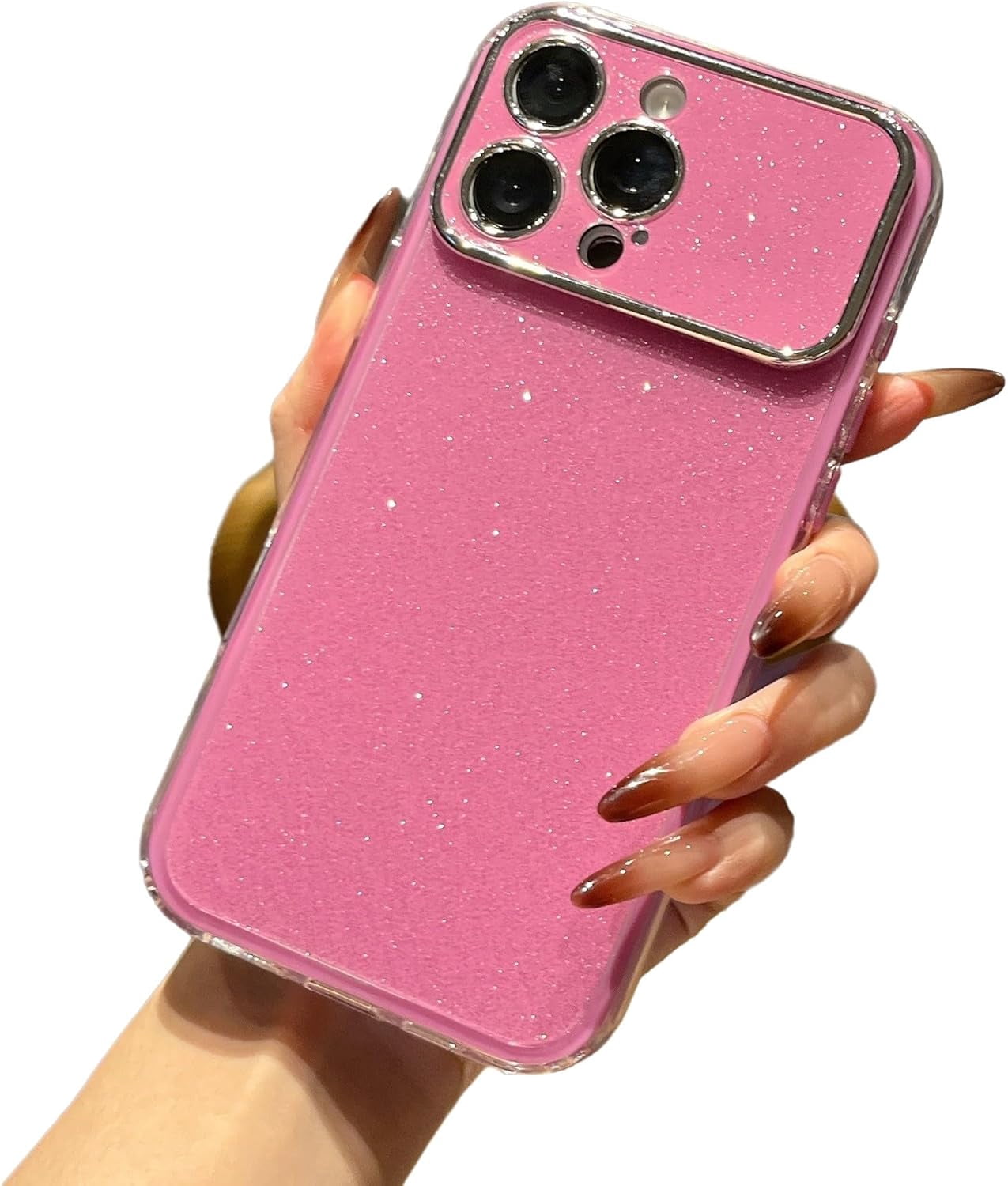 Bling Glitter Camera Protect Phone Case for iPhone (Red,iPhone 17 Pro ...