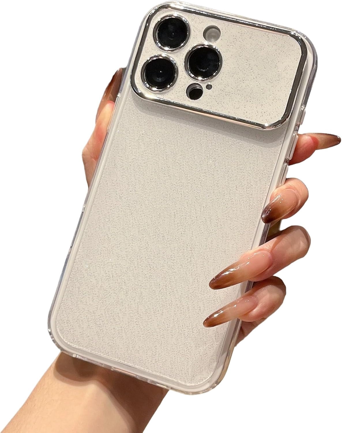 Bling Glitter Camera Protect Phone Case for iPhone (White,iPhone 16 ...
