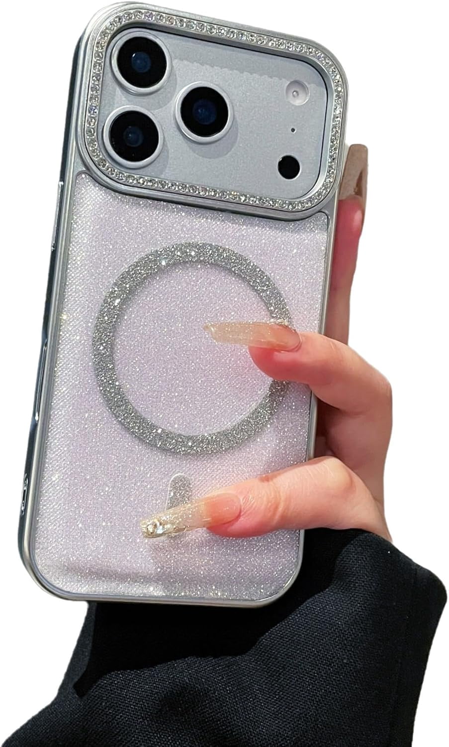 Bling Glitter Diamond Camera Edge Shockproof Magnetic Phone Case for ...