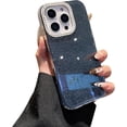 Bling Glitter Diamond Camera Edge Solid Color Phone Case for iPhone ...