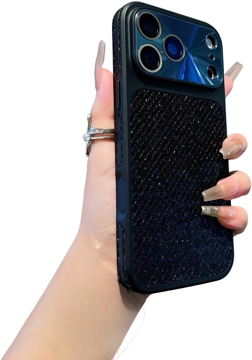 Bling Glitter Diamond Grid Back Camera Protect Phone Case for iPhone ...