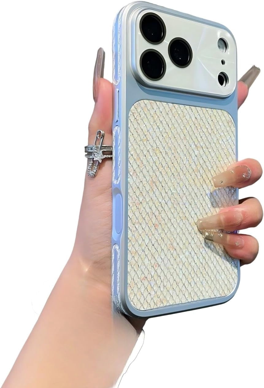 Bling Glitter Diamond Grid Back Camera Protect Phone Case for iPhone ...